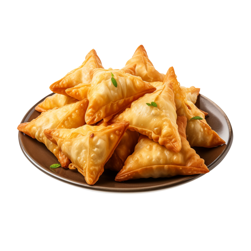 Plate of Samosas isolated on transparent background 46829500 PNG