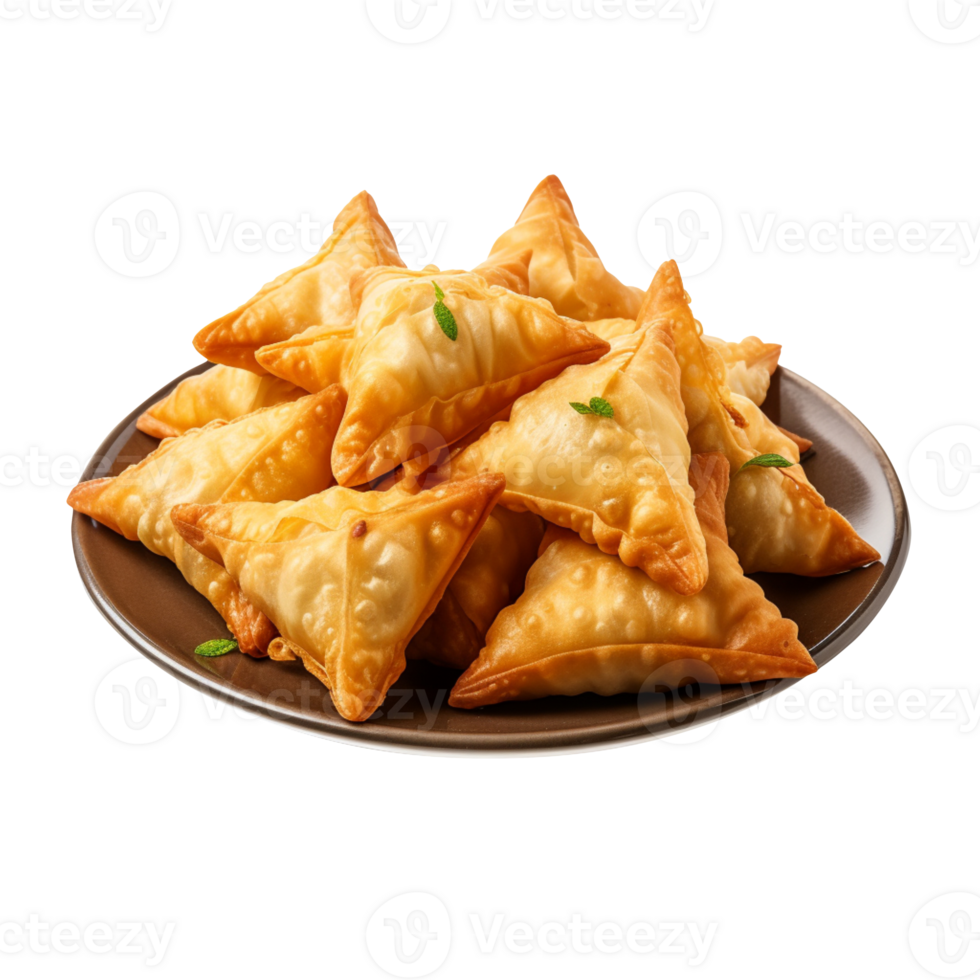 Plate of Samosas isolated on transparent background 46829500 PNG