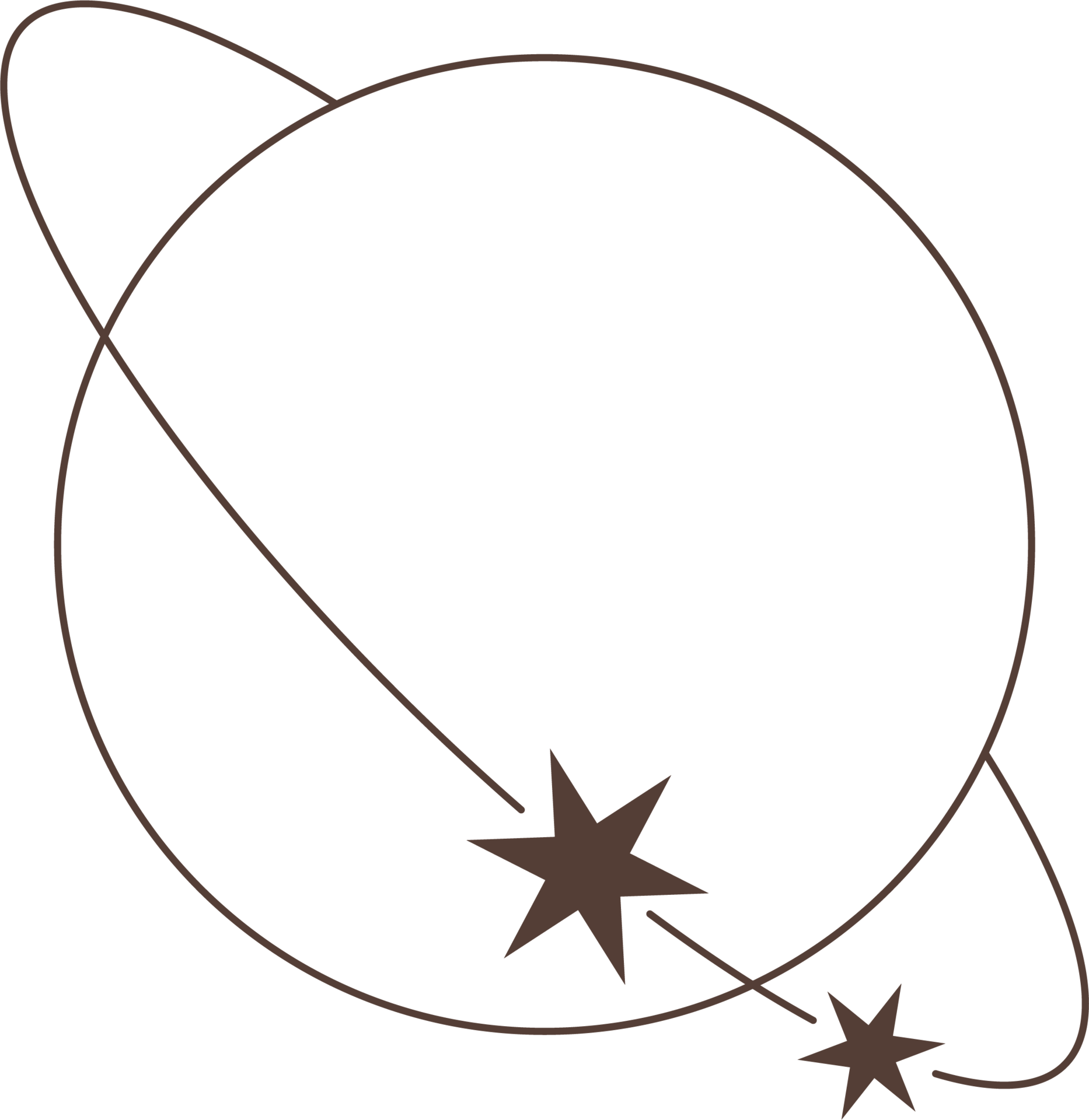 Aesthetic Frame And Shapes With Stars Minimal Y2k Outline Graphic