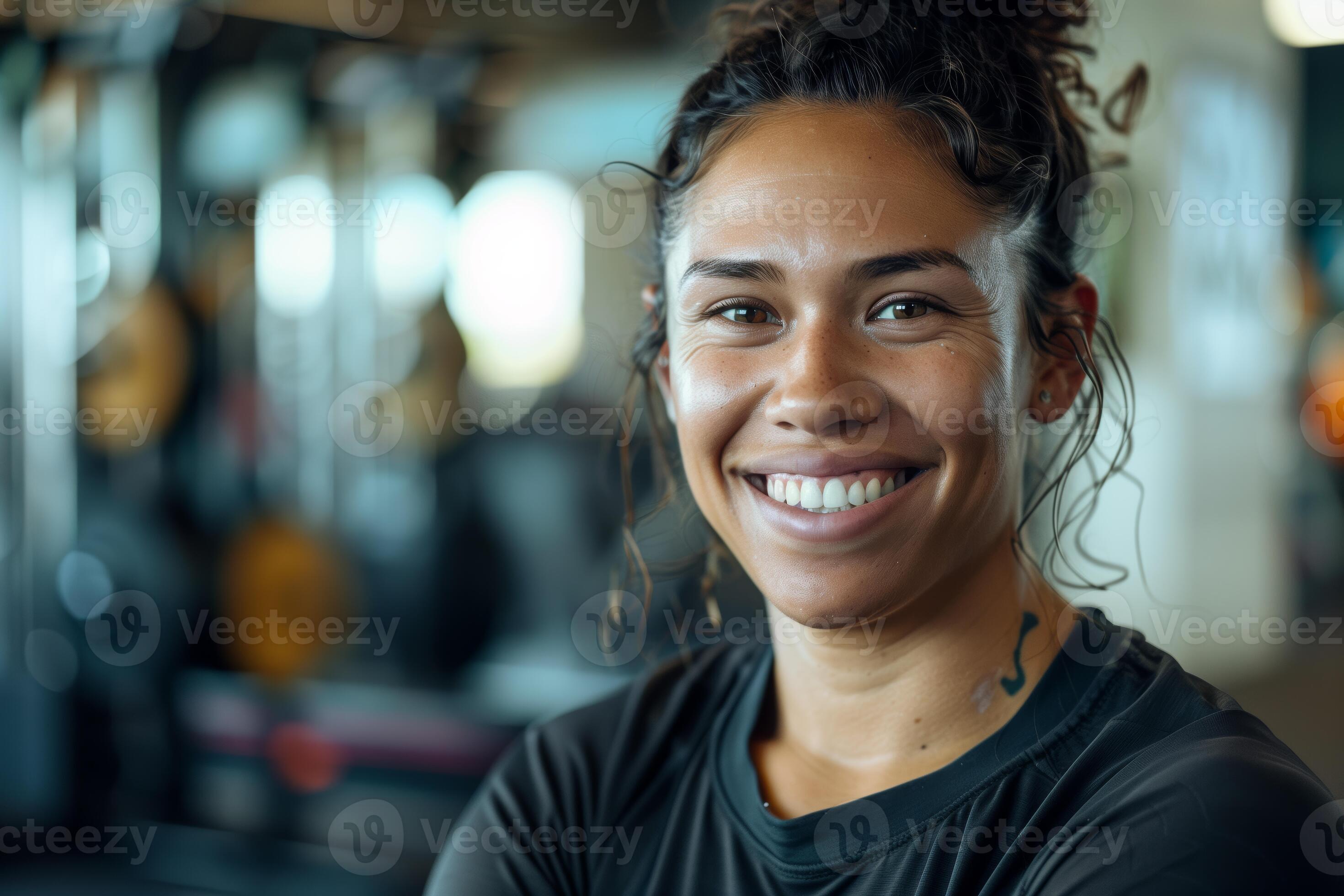 Smiling Woman In Gym Fitness Center 46835214 Stock Photo at Vecteezy Smiling Woman In Gym Fitness Center 46835214 Stock Photo at Vecteezy