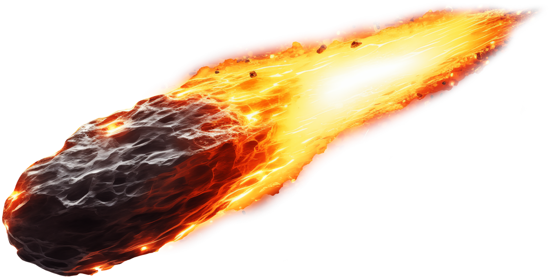 Burning meteor with fire tail 46838820 PNG