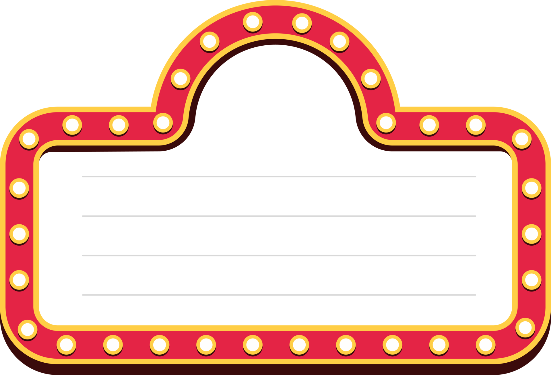 Retro lightbox billboard template, banner advertising, Movie theater light frames. 46842272 PNG