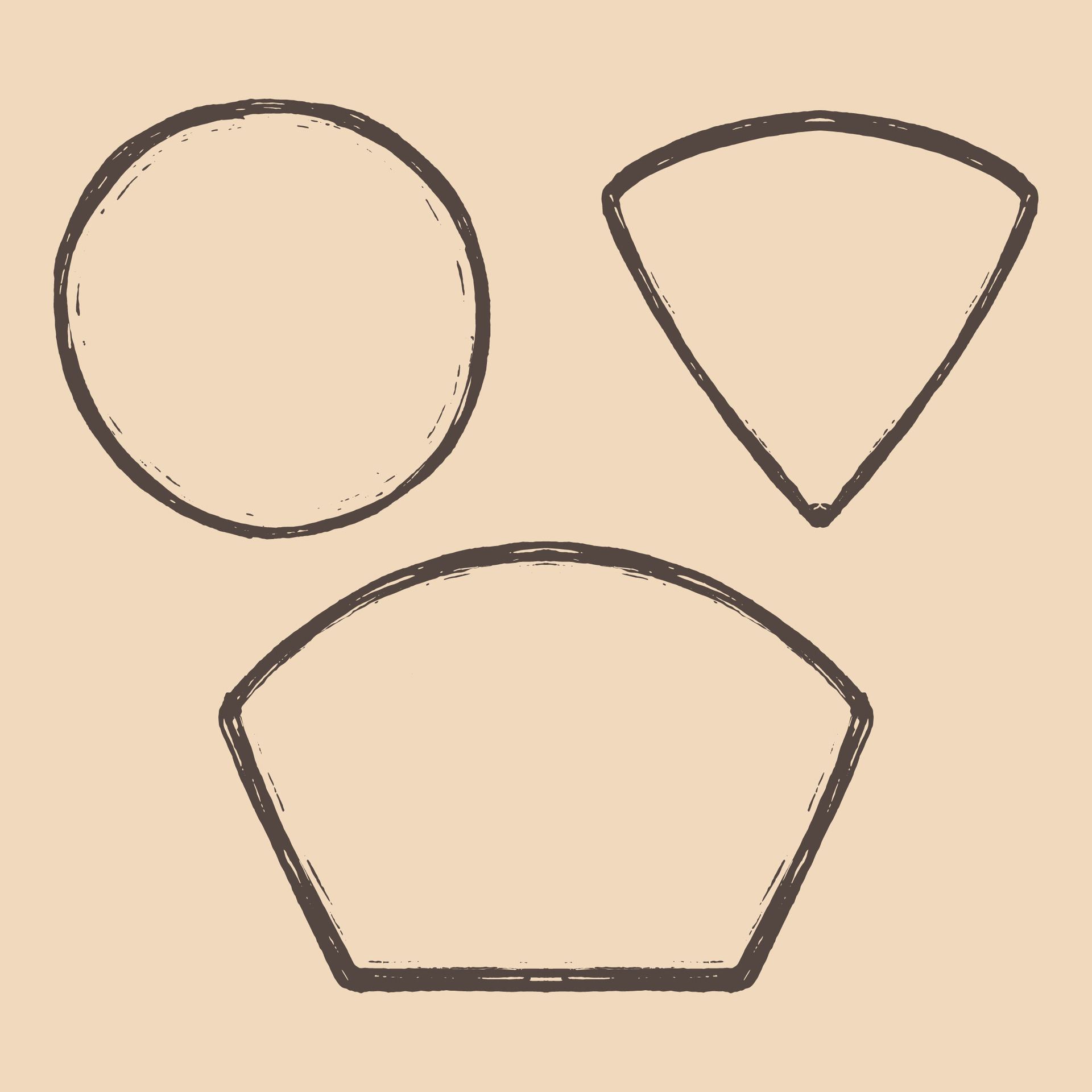 Hand Drawn Illustration Of Triangular Circle Ornament For Emblem Design
