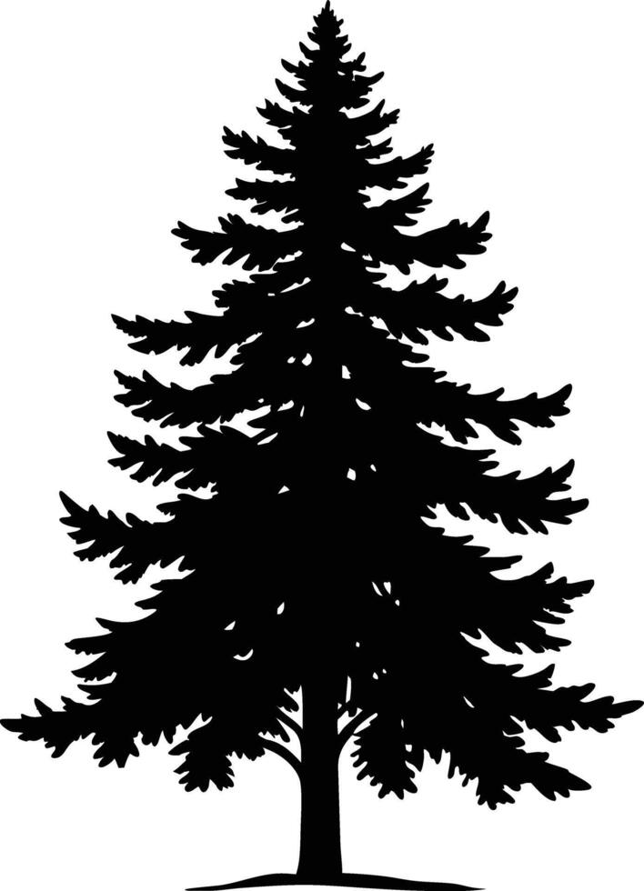 A black silhouette of a pine tree 46846488 Vector Art at Vecteezy