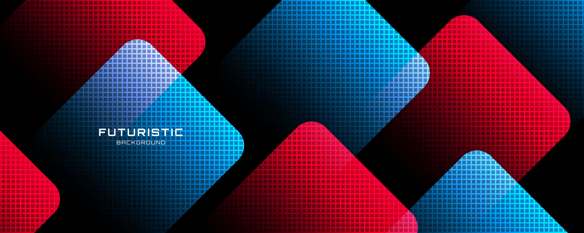 3d Techno Abstract Background Overlap Layer On Dark Space With Red Blue Glow Effect Decoration