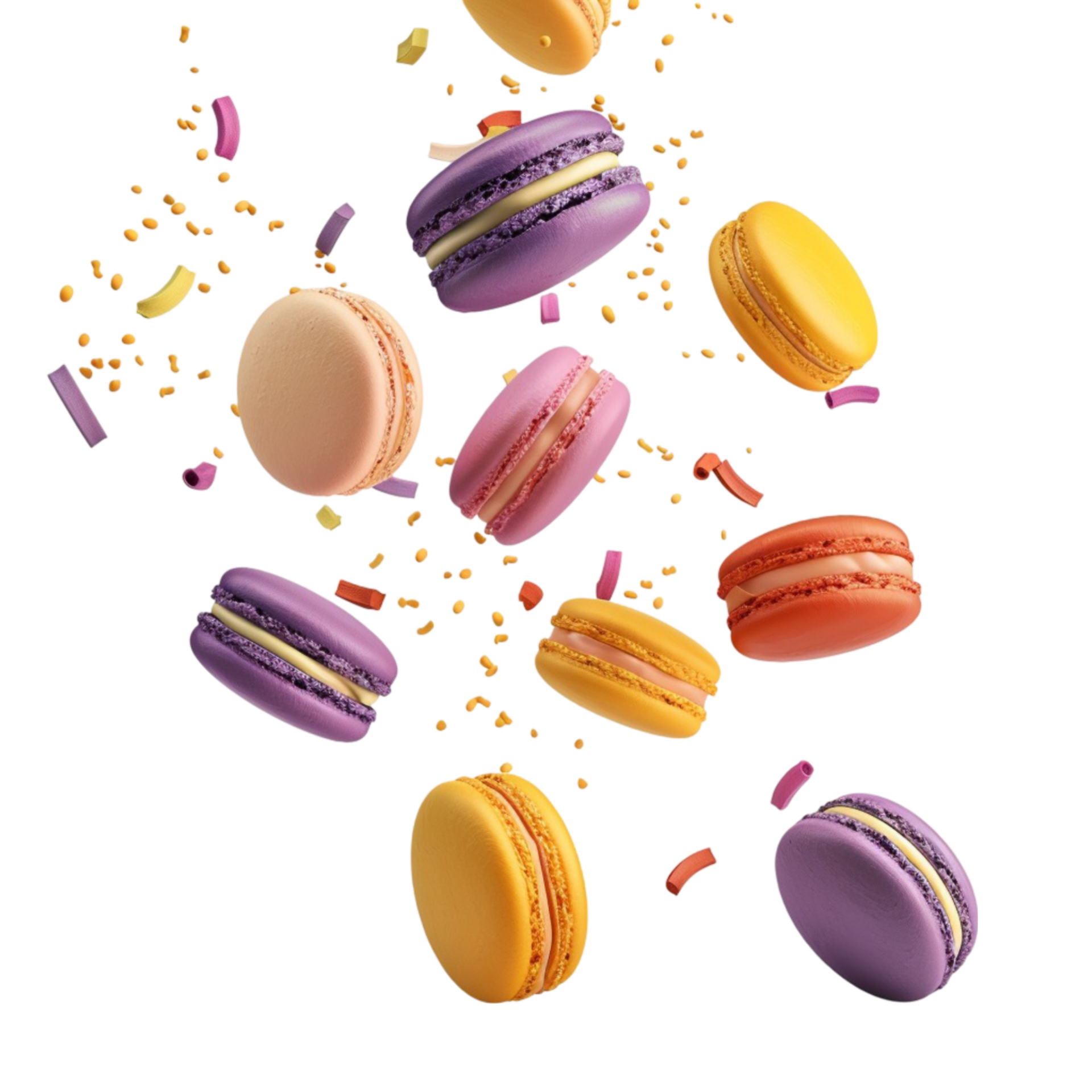 French Macaroon Cookies Delicate And Flavorful Confections Ai Generative 46849439 Png