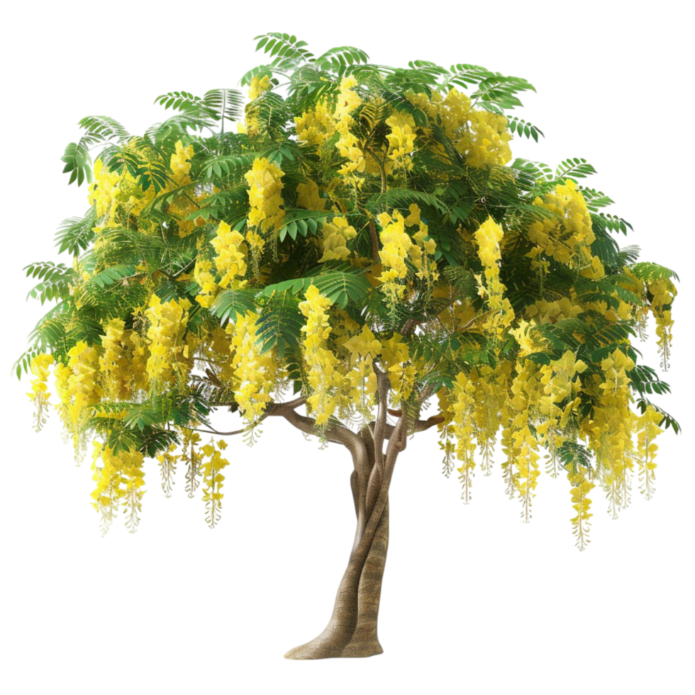 Golden Shower Tree Isolated On White Stock Photo AI-Generative 46849694 PNG