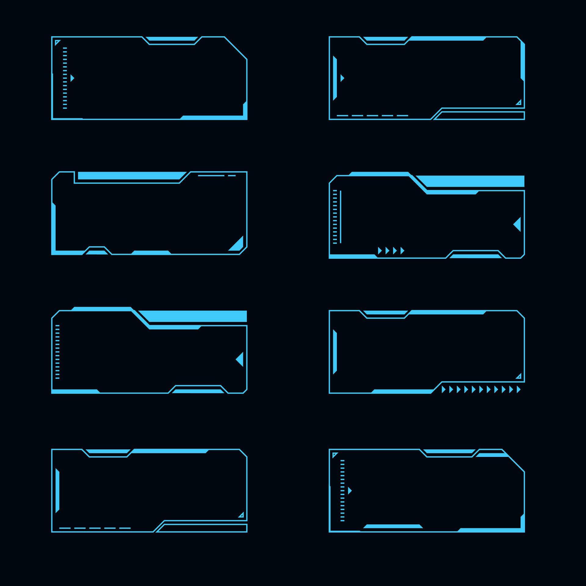 Collection of hud rectangular elements, Futuristic Sci Fi Modern User Interface. Hud rectangle ...