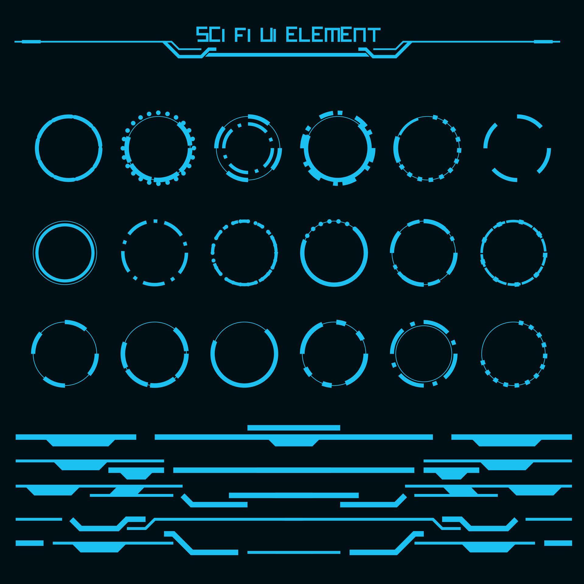 Set of Sci Fi Modern User Interface Elements. Futuristic Abstract HUD. Good for game UI. Circle ...