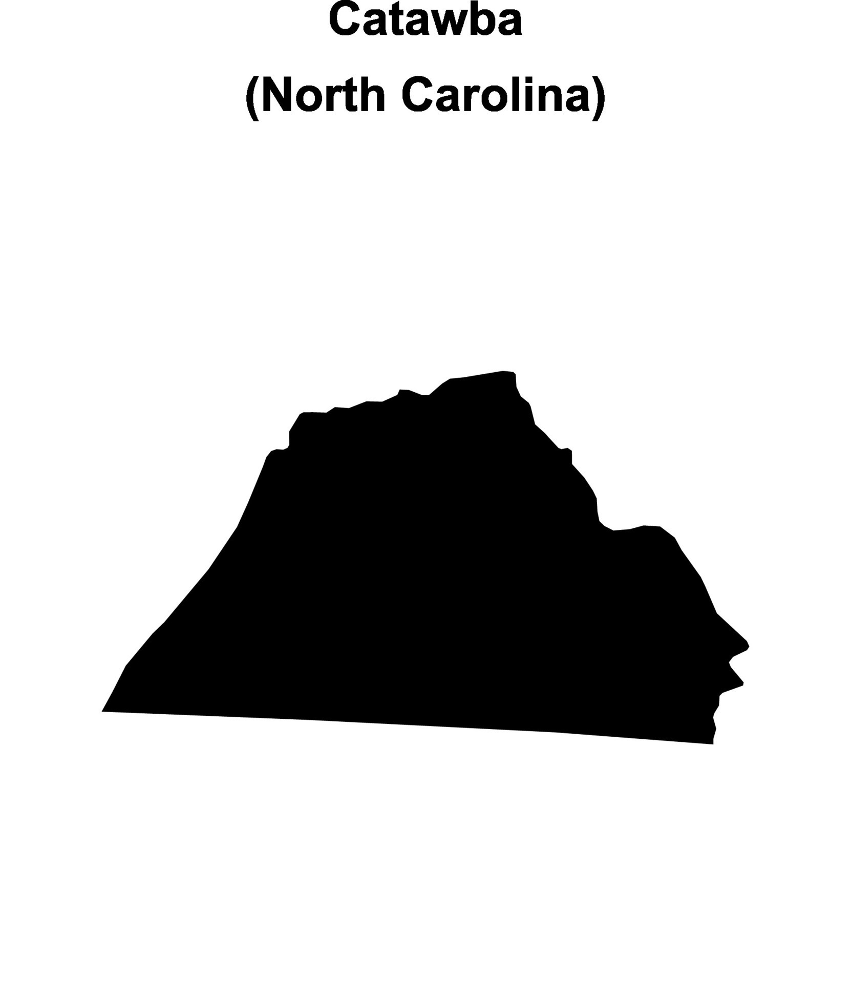 Catawba County, North Carolina blank outline map 46855432 Vector Art at Vecteezy
