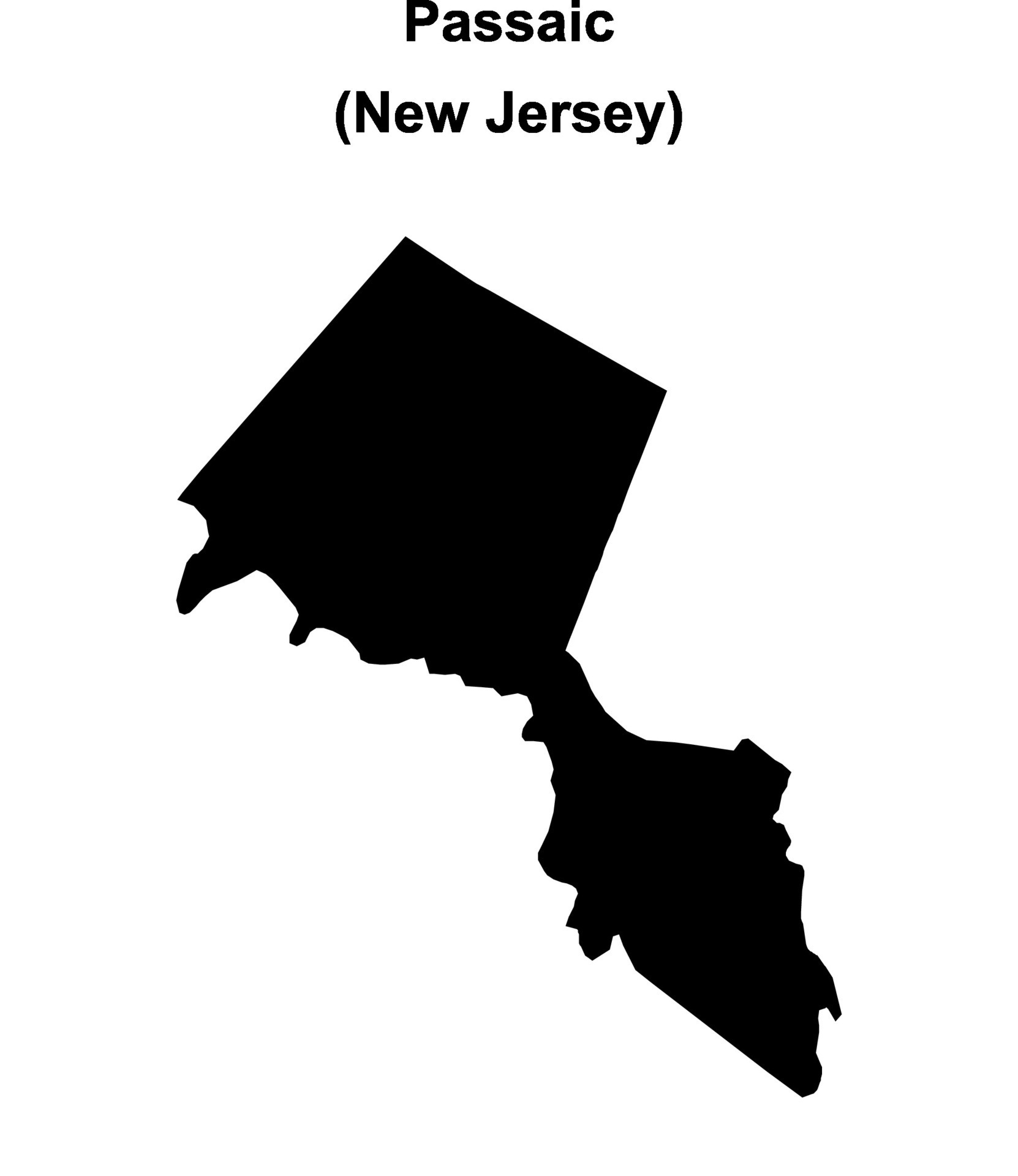 Passaic County New Jersey Blank Outline Map 46856065 Vector Art At Vecteezy