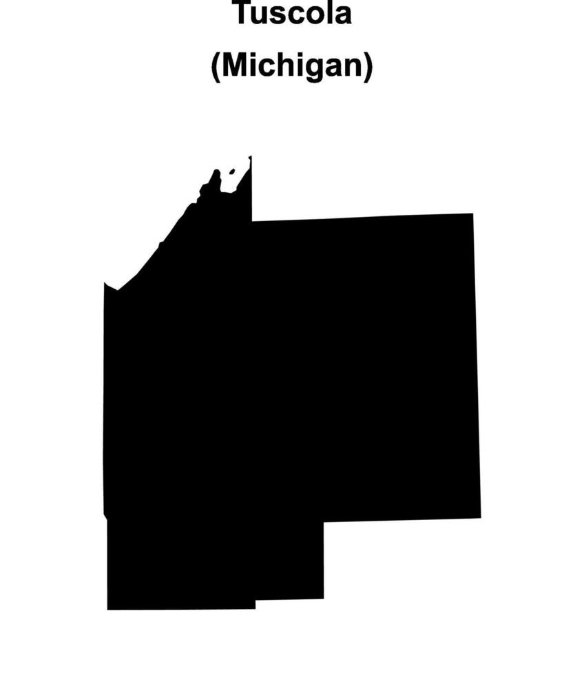 Tuscola County, Michigan blank outline map 46856103 Vector Art at Vecteezy