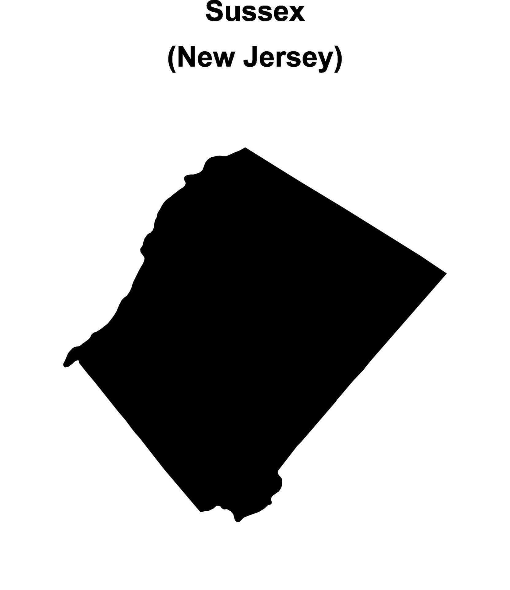 Sussex County New Jersey Blank Outline Map 46856136 Vector Art At Vecteezy