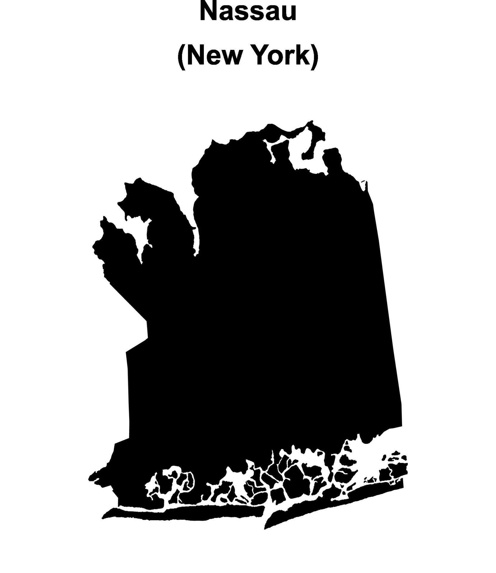 Nassau County New York Blank Outline Map 46856219 Vector Art At Vecteezy