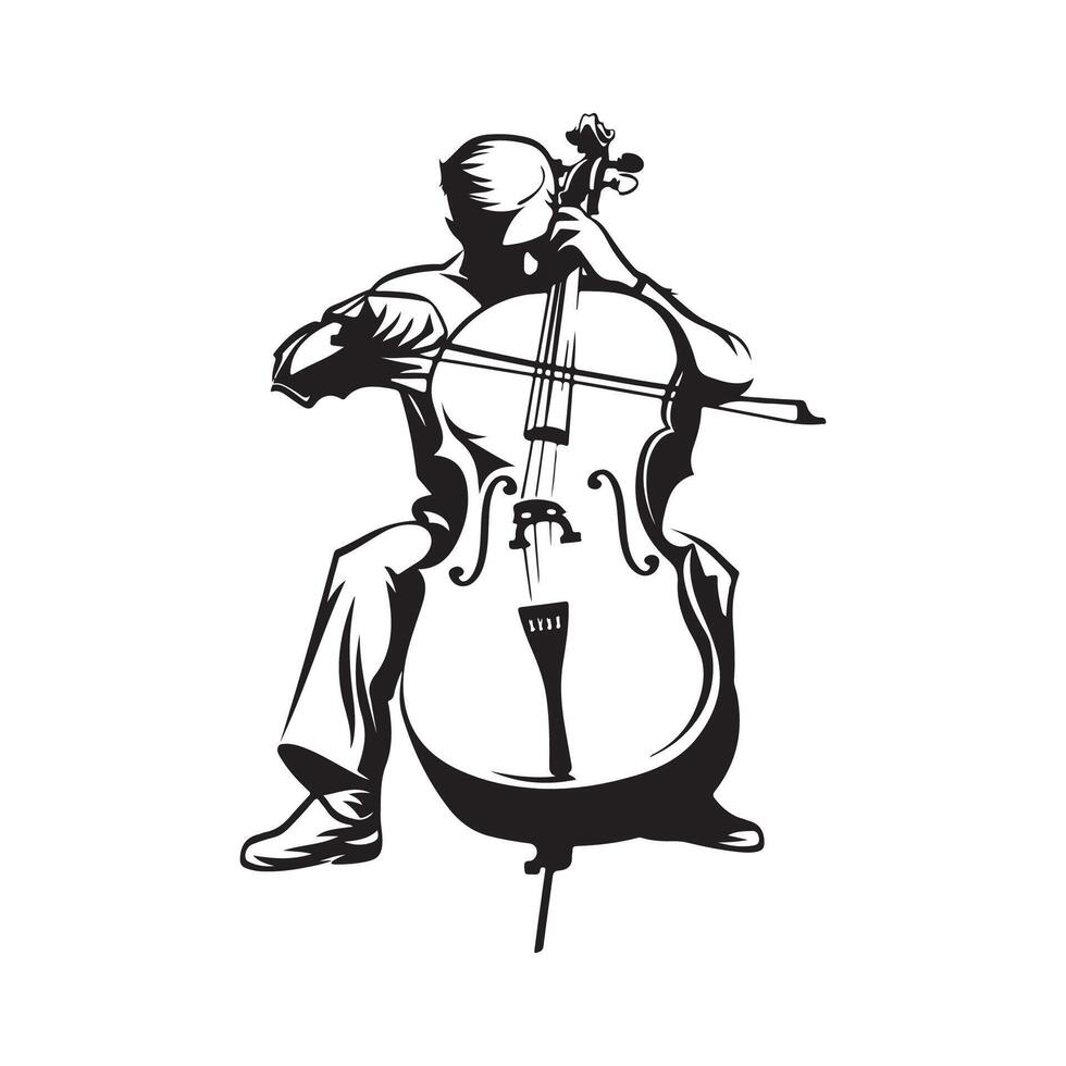 Double Bass Player A Man Play Design Image 46856507 Vector Art At Vecteezy