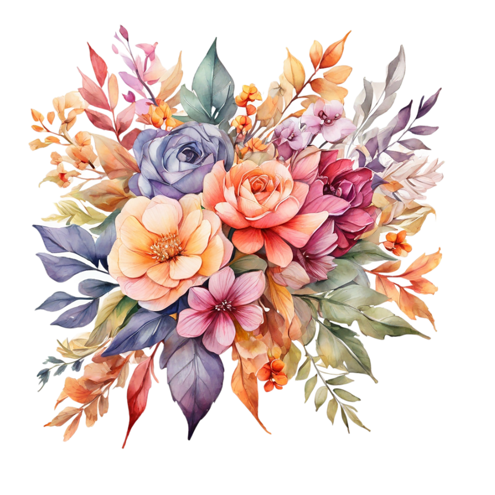 ramo de flores de acuarela 46859549 PNG