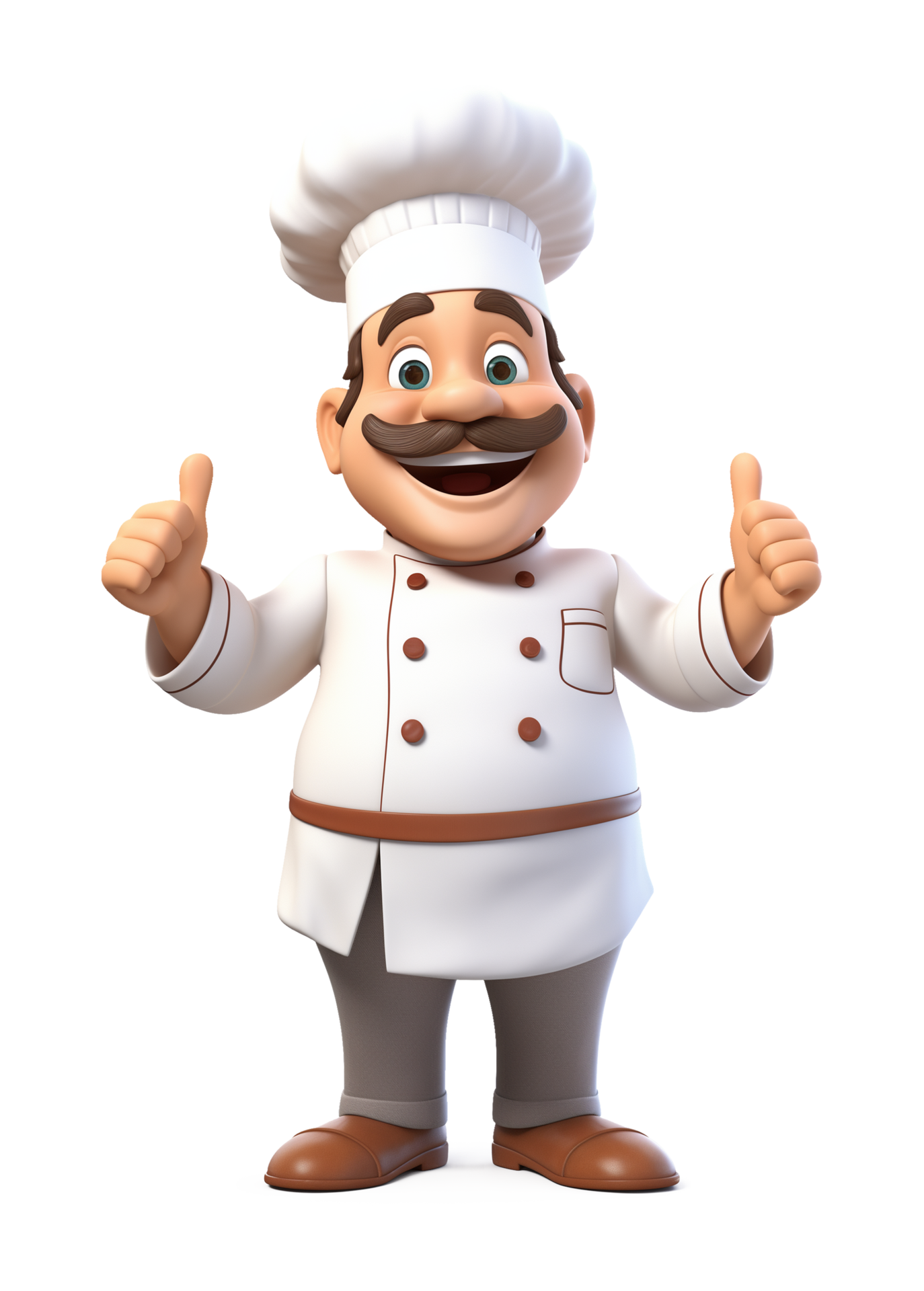 Chef Character 3D Cartoon Style Isolated on Transparent Background ...