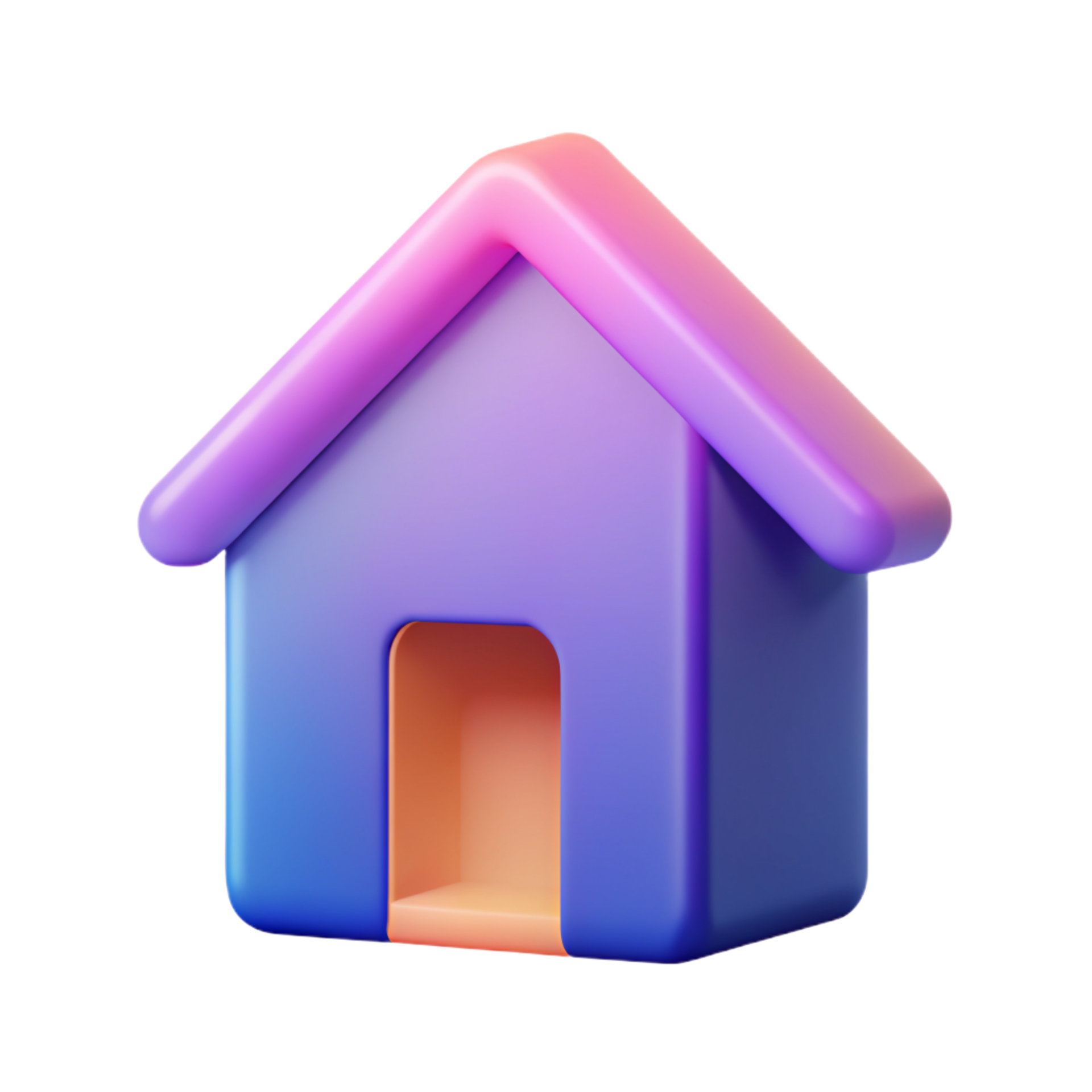 3D house icon, 3D house symbol, colorful 3D house photo 46862156 PNG