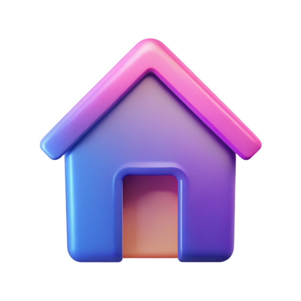 3d House Icon 3d House Symbol Colorful 3d House Photo 46862164 Png