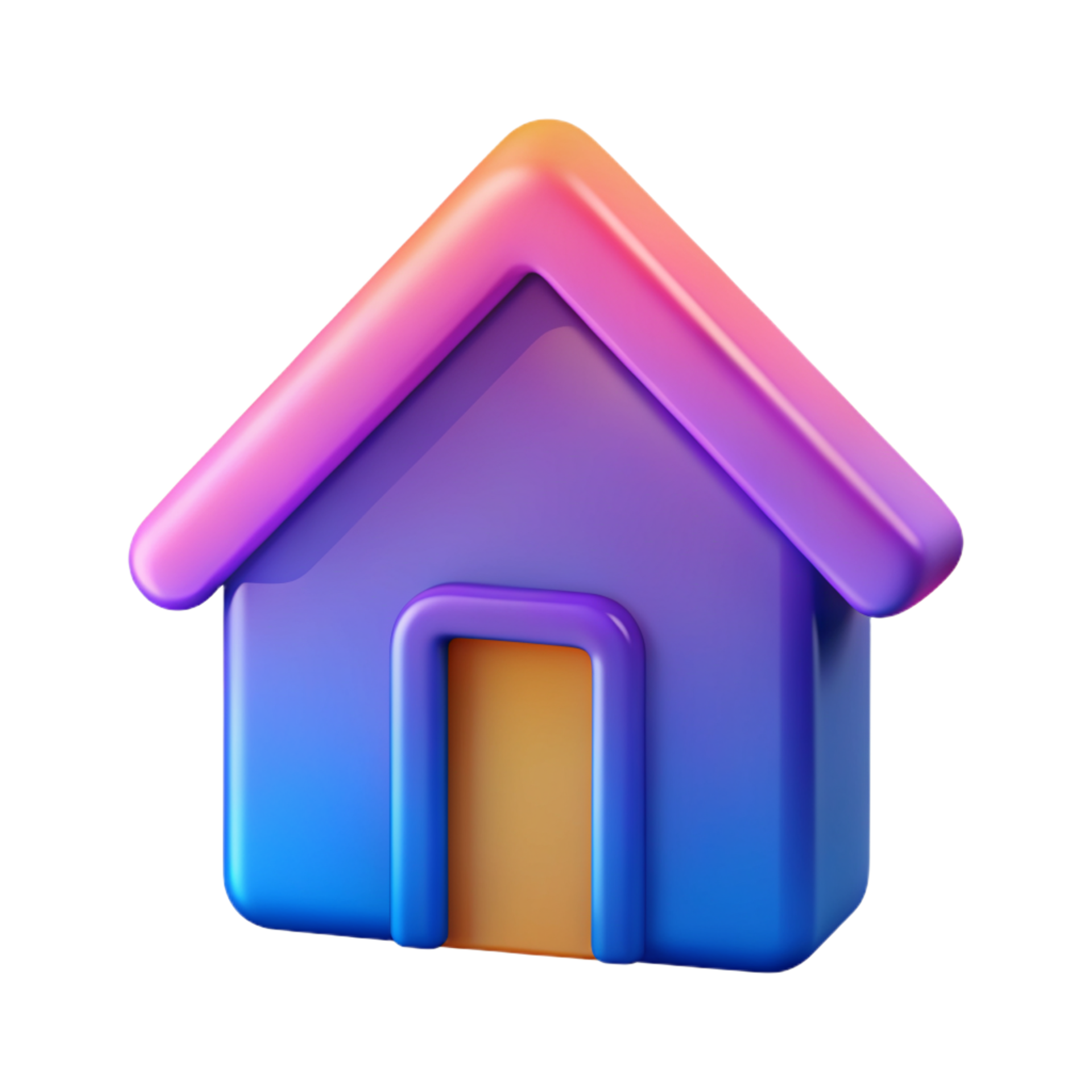 3D house icon, 3D house symbol, colorful 3D house photo 46862166 PNG
