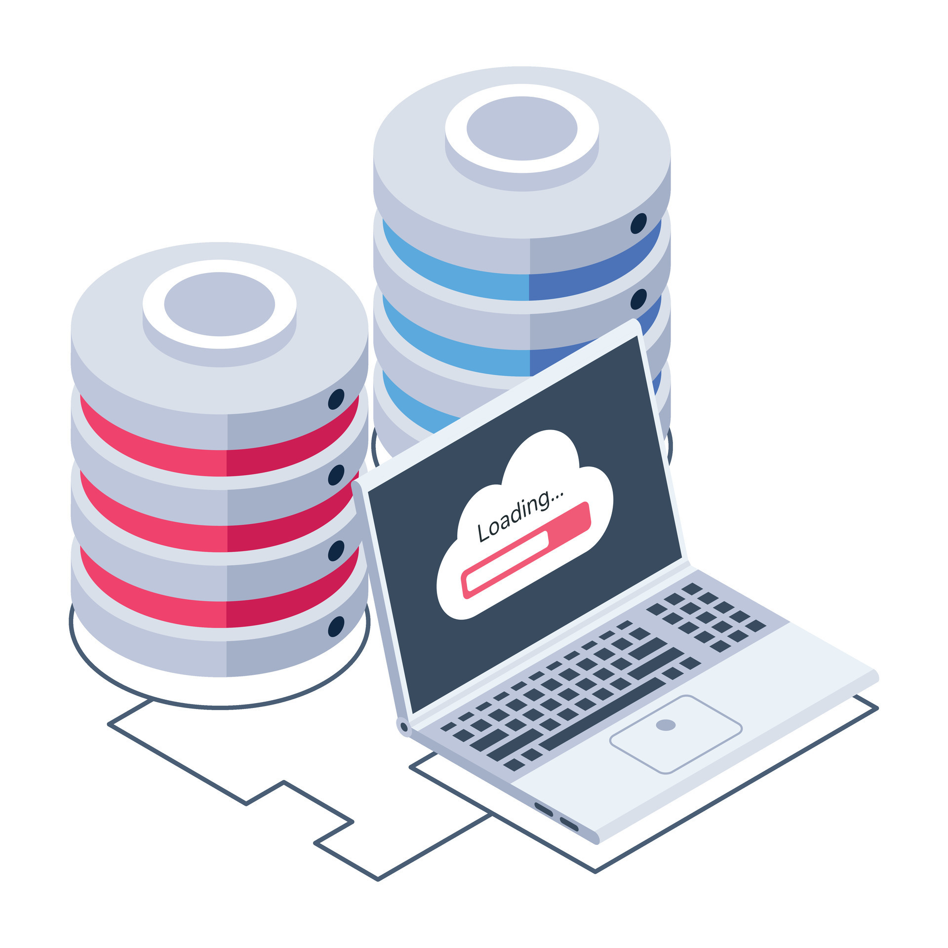 Check out isometric icon of database loading 46863551 Vector Art at ...