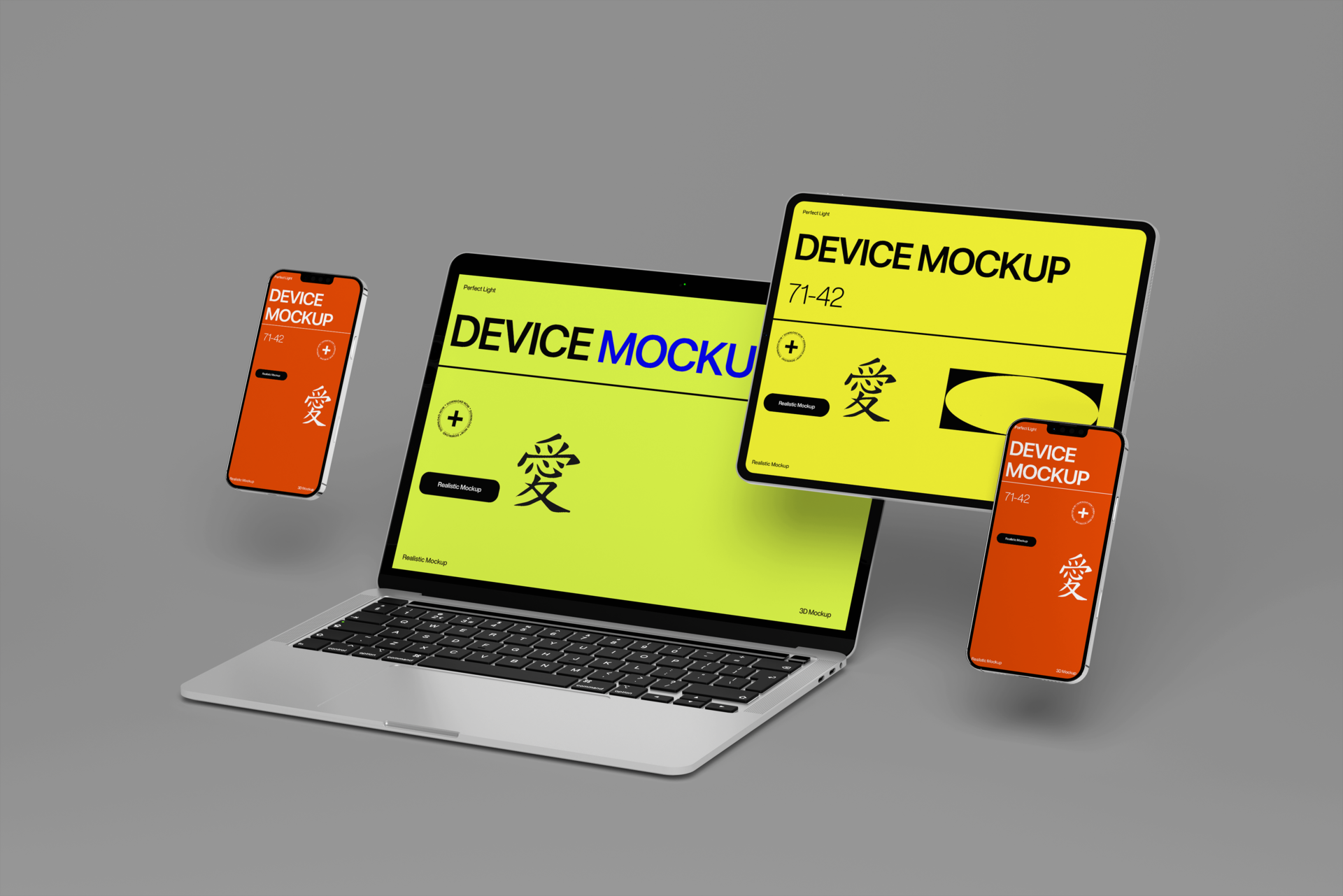 Floating Multi Device Mockup Template For Modern Digital Presentations
