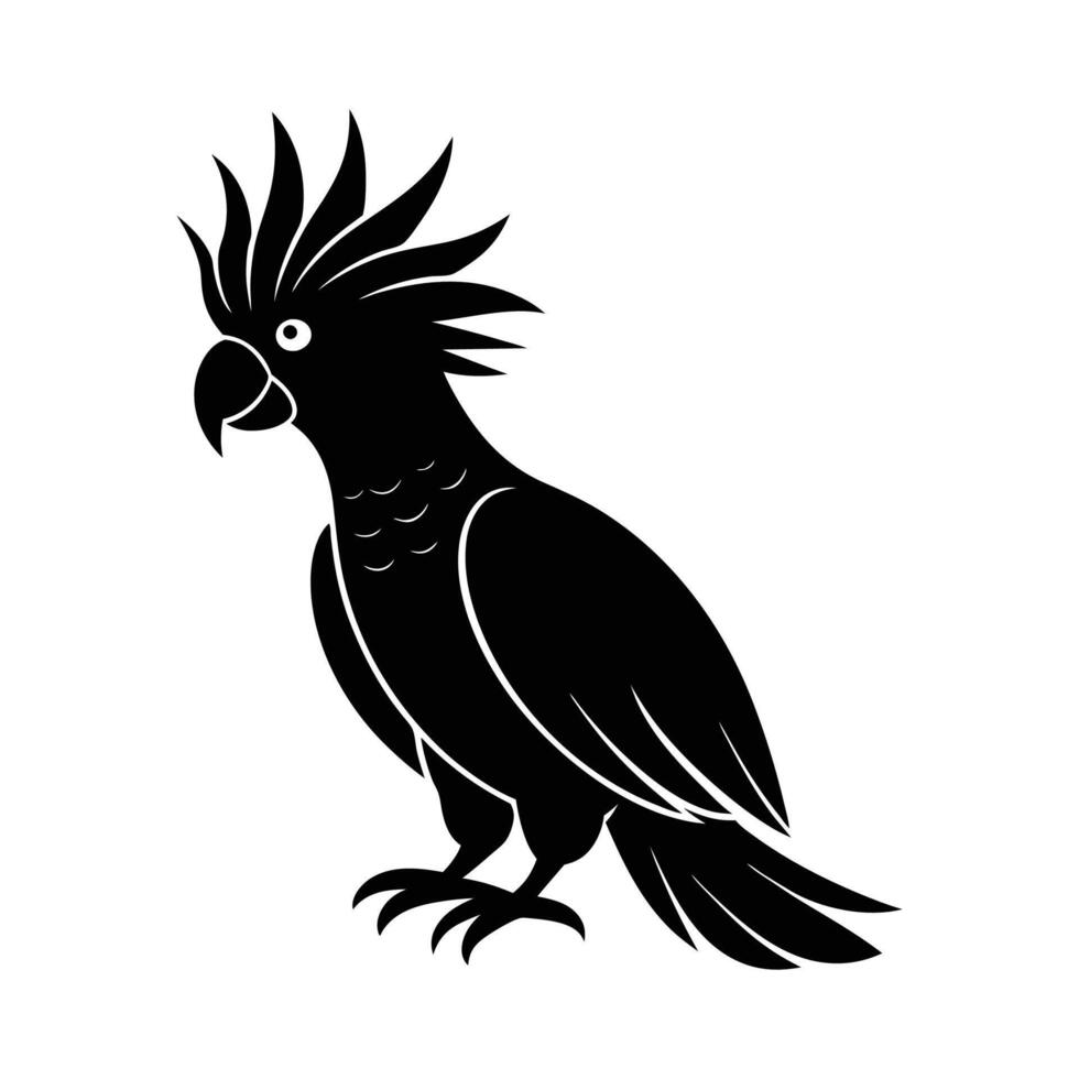 Silhouette Of Elegant Cockatoo Bird 46866534 Vector Art At Vecteezy