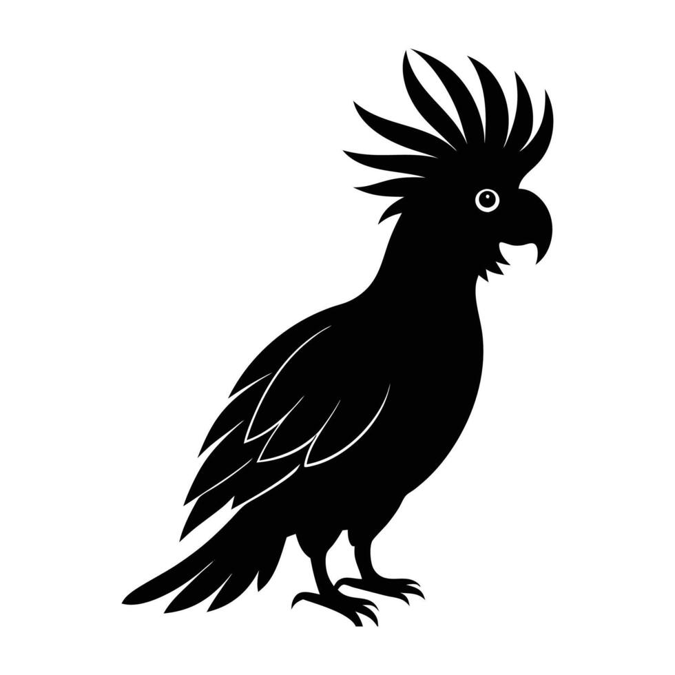 Silhouette Of Elegant Cockatoo Bird 46866572 Vector Art At Vecteezy