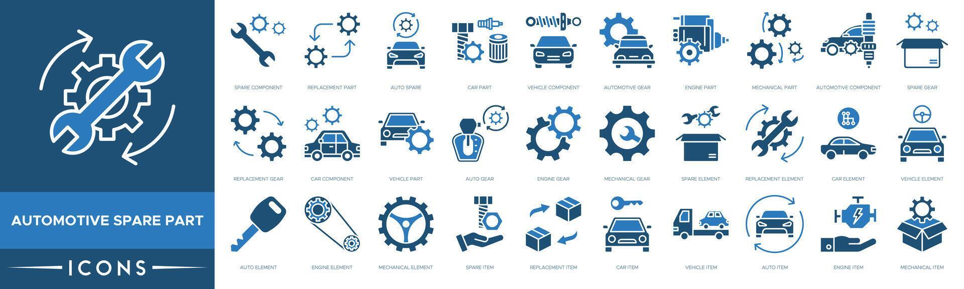 Automotive Spare Part icon. Spare Component, Replacement Part, Auto ...