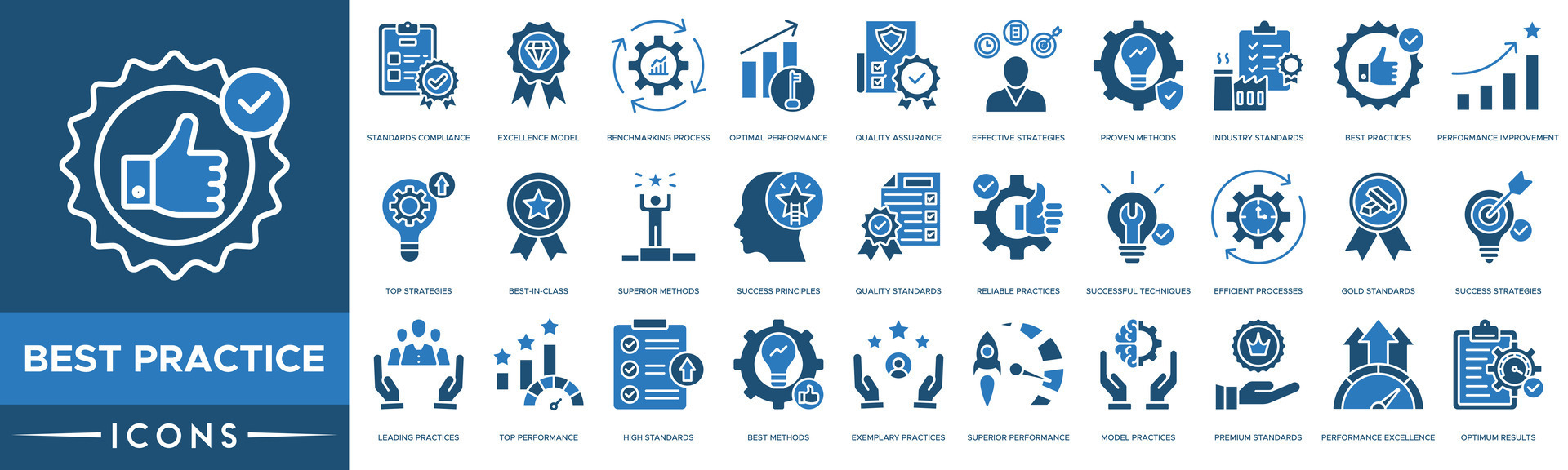 Best Practice icon. Standards Compliance, Excellence Model ...
