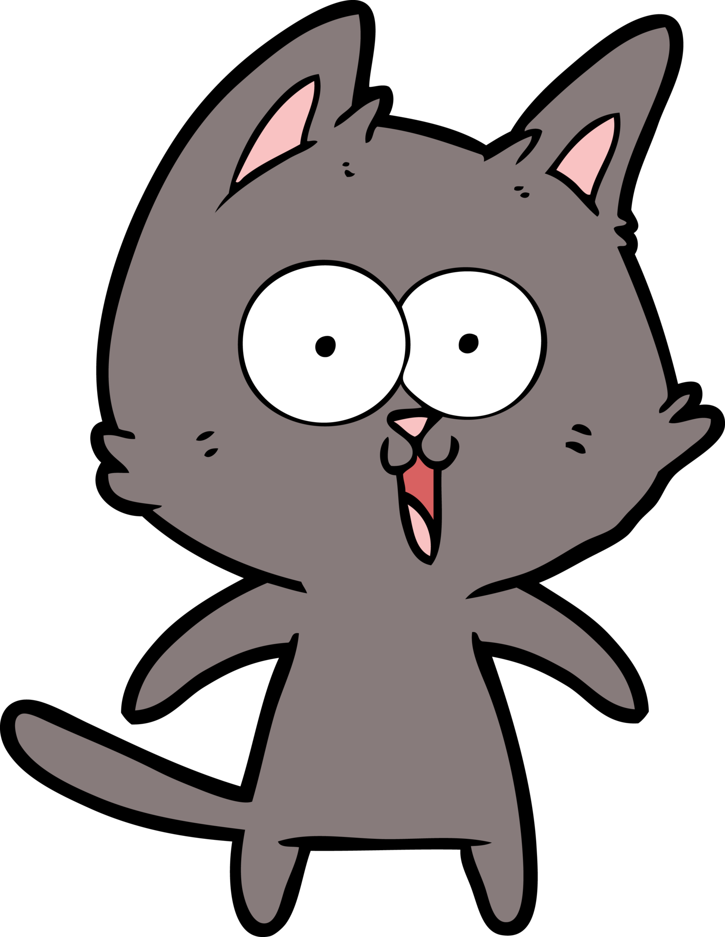 Funny Cartoon Cat Drawing 46878522 Png