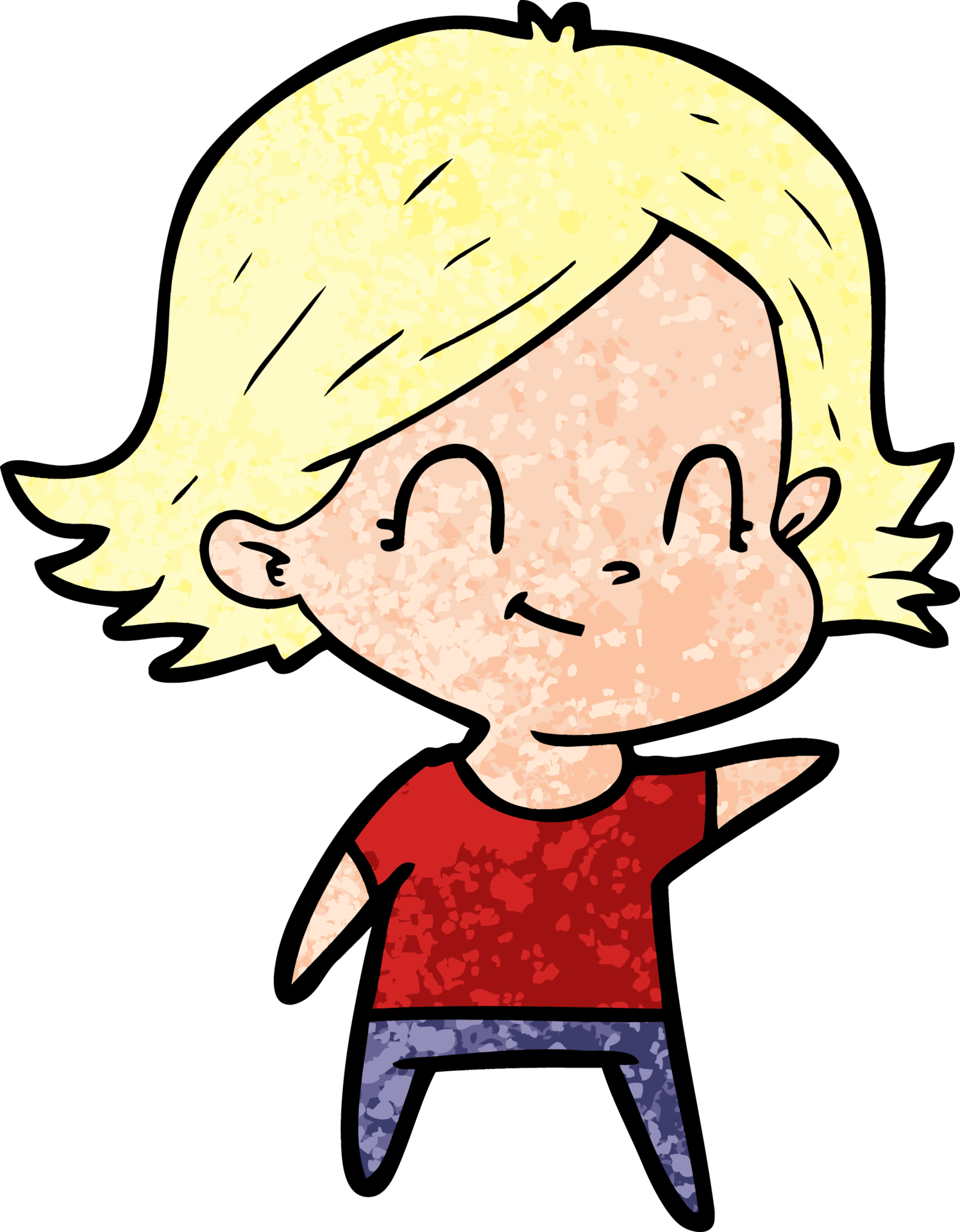 Cartoon Friendly Girl Drawing 46879178 Png