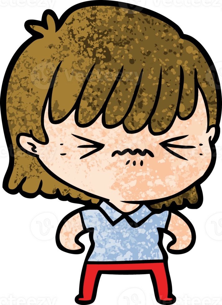Annoyed Cartoon Girl Drawing 46880304 Png