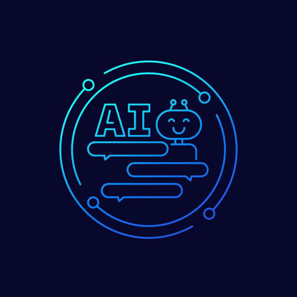 AI chat bot icon, Artificial intelligence linear design 46886796 Vector ... AI chat bot icon, Artificial intelligence linear design 46886796 Vector ...
