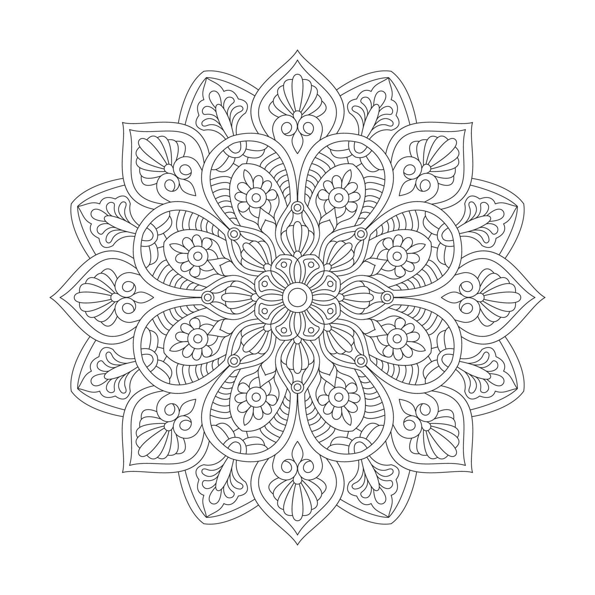 Ethnic Abstract Mandala Coloring Book Page For Kdp Book Interior