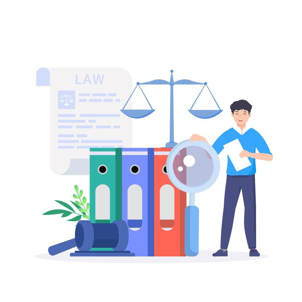 Ley Y Justicia Plano Ilustración Ley Firma Y Legal Servicios Público
