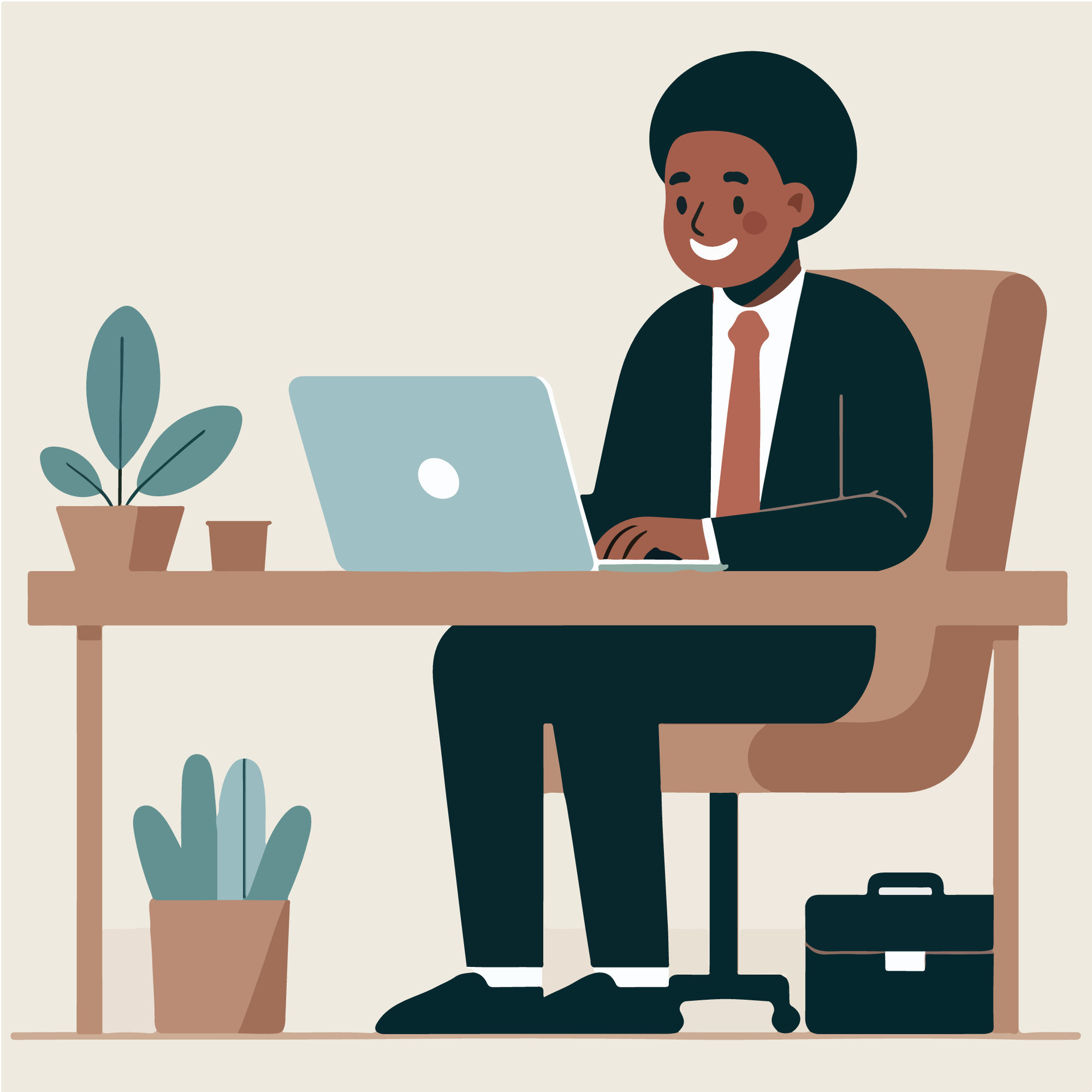 Business Person Working On Laptop Flat Illustration 46893117 Vector