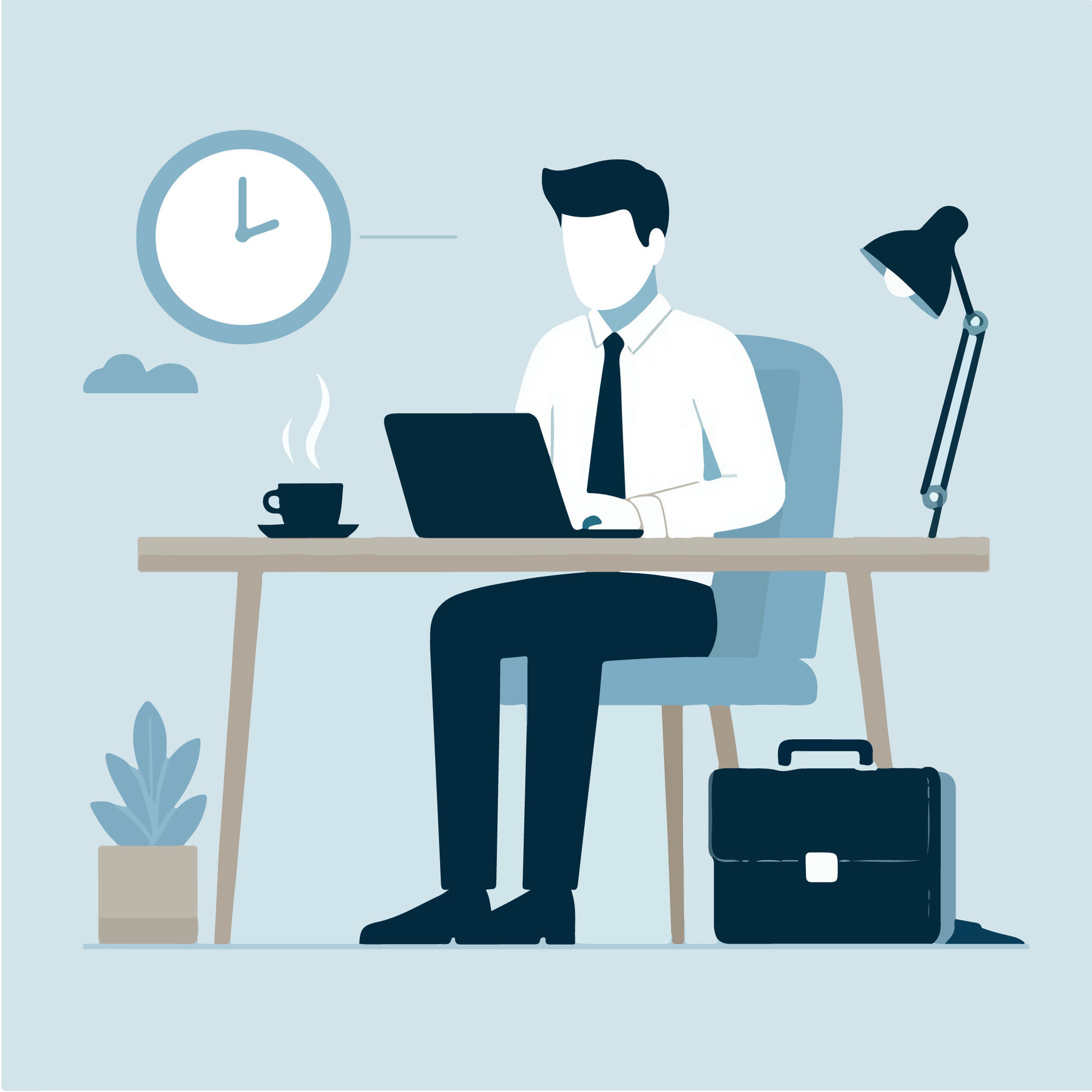 Business Person Working On Laptop Flat Illustration 46893164 Vector