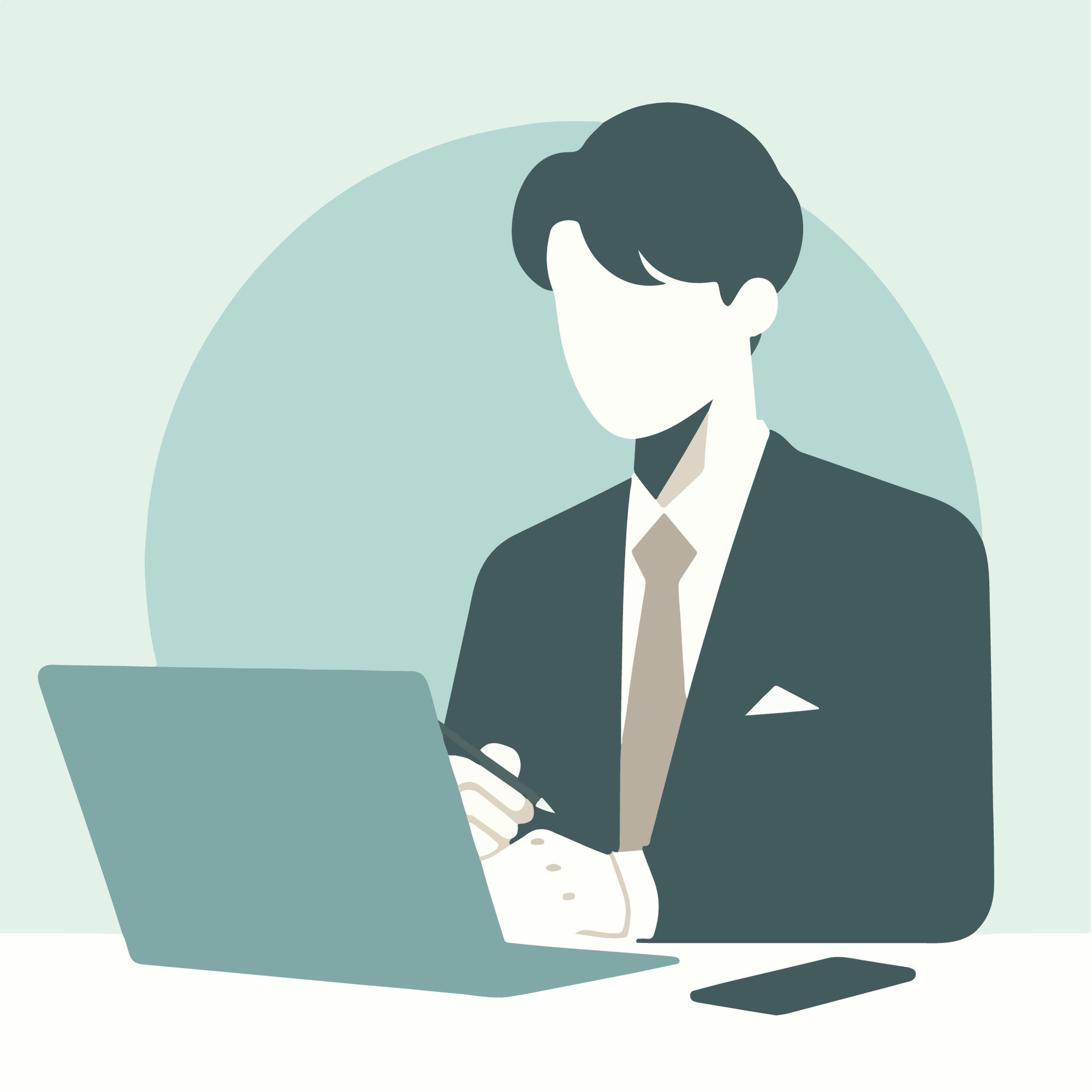 business person working on laptop. flat illustration 46893166 Vector ...