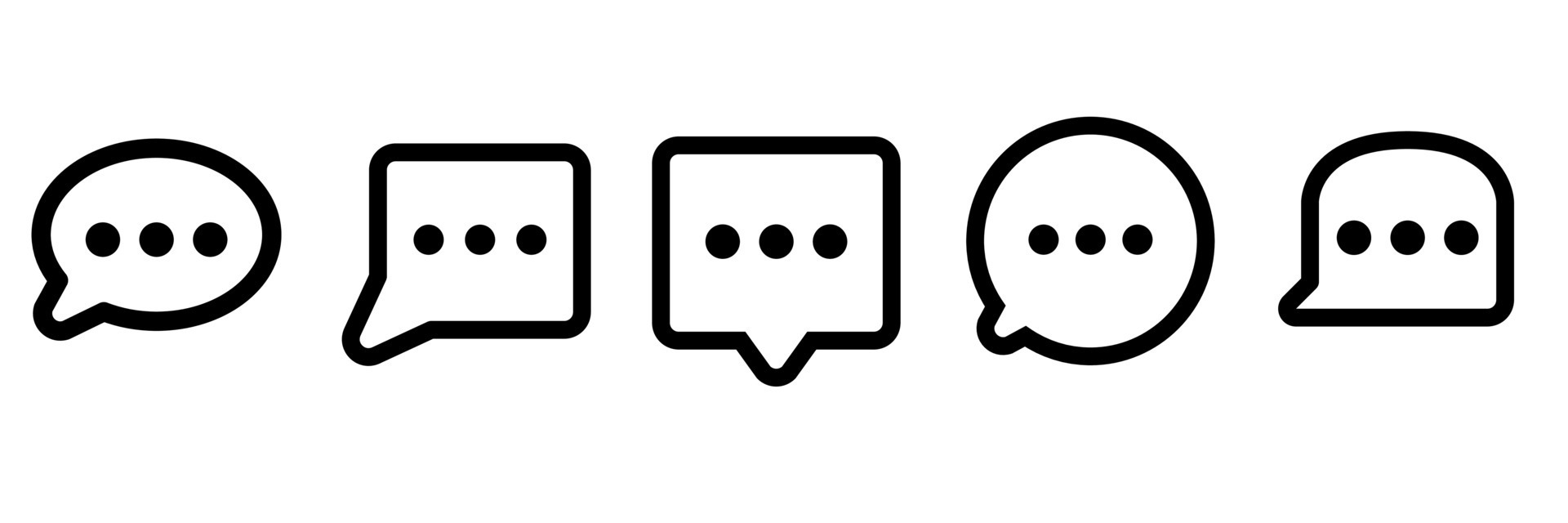 speech bubble, set of dialogue chat icons in line style, suitable for ...