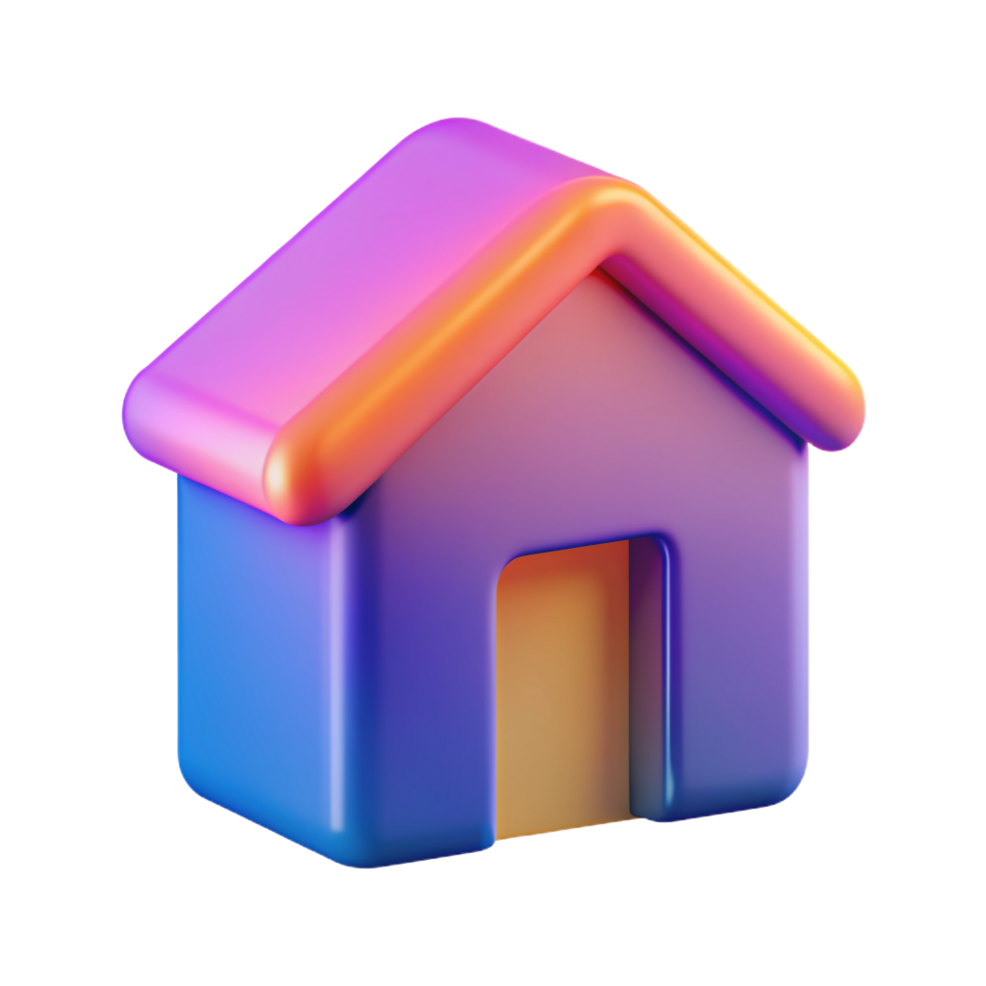 3D house icon, 3D house symbol, colorful 3D house photo 46893691 PNG