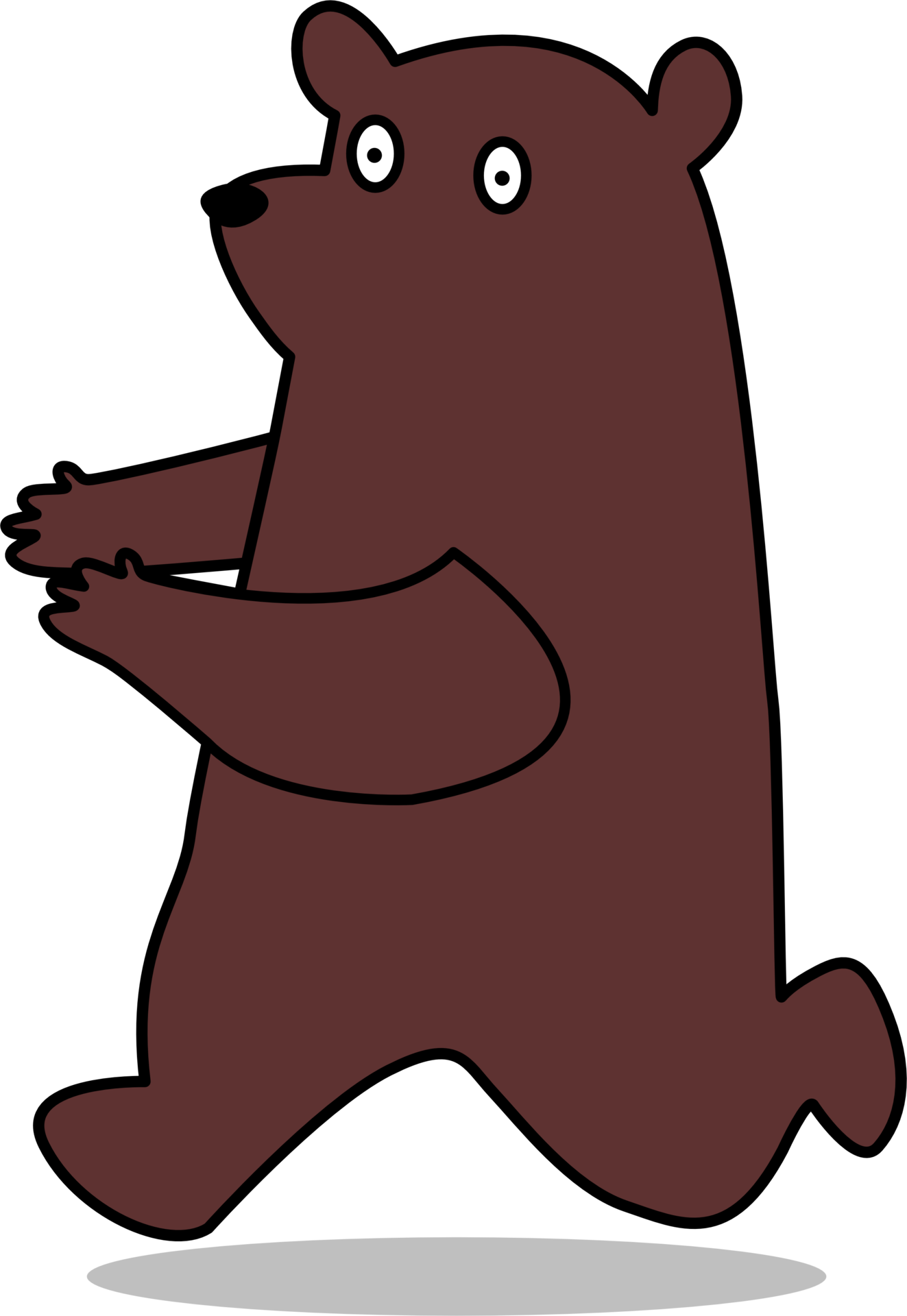 A Cute Brown Bear Cartoon Characters Running Best For Logo Sticker