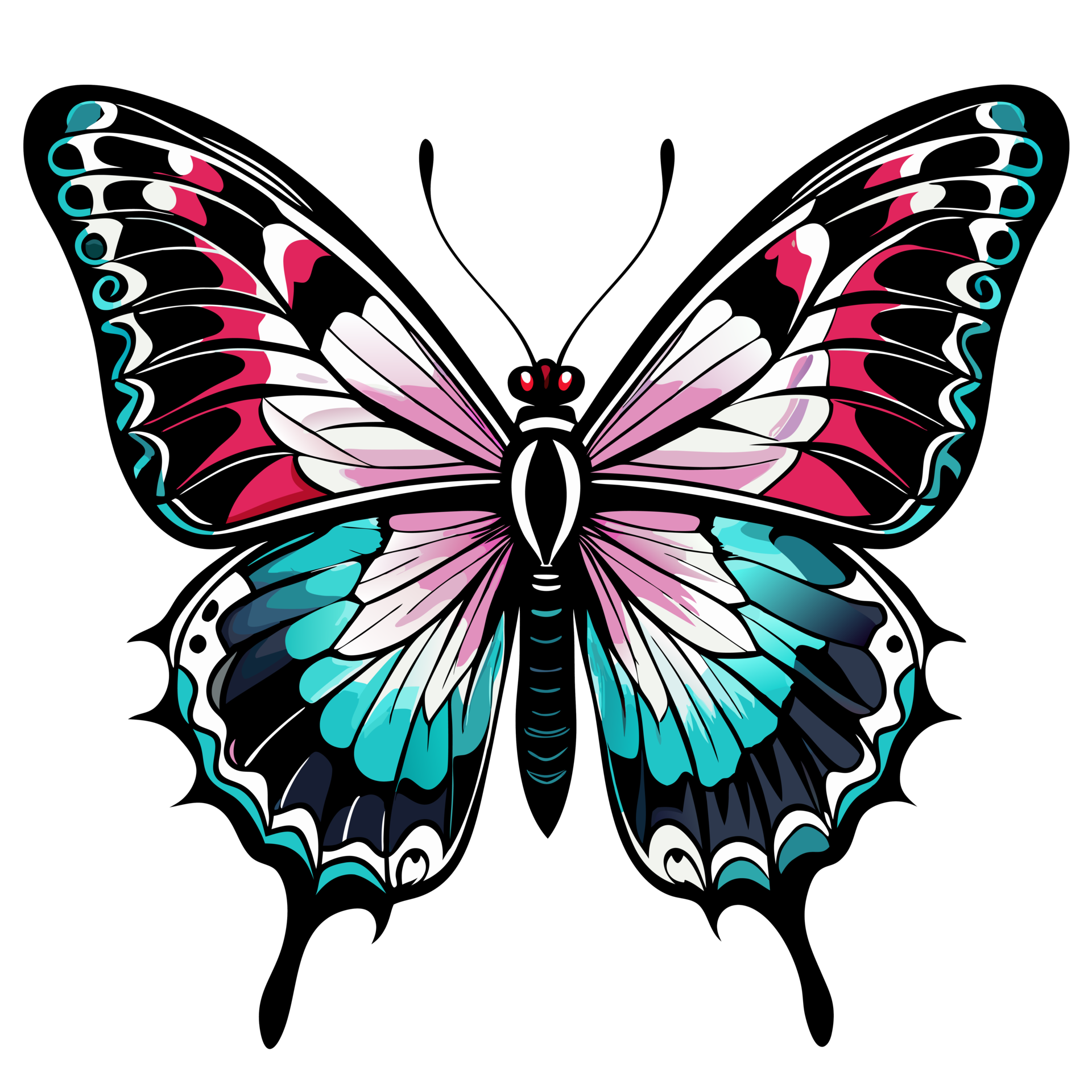 A Butterfly With Intricate And Colorful Wing Patterns Stands 46900092 Png