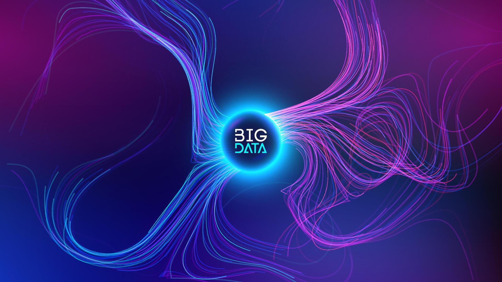 Data flow technology background. Information flow big data illustration ...