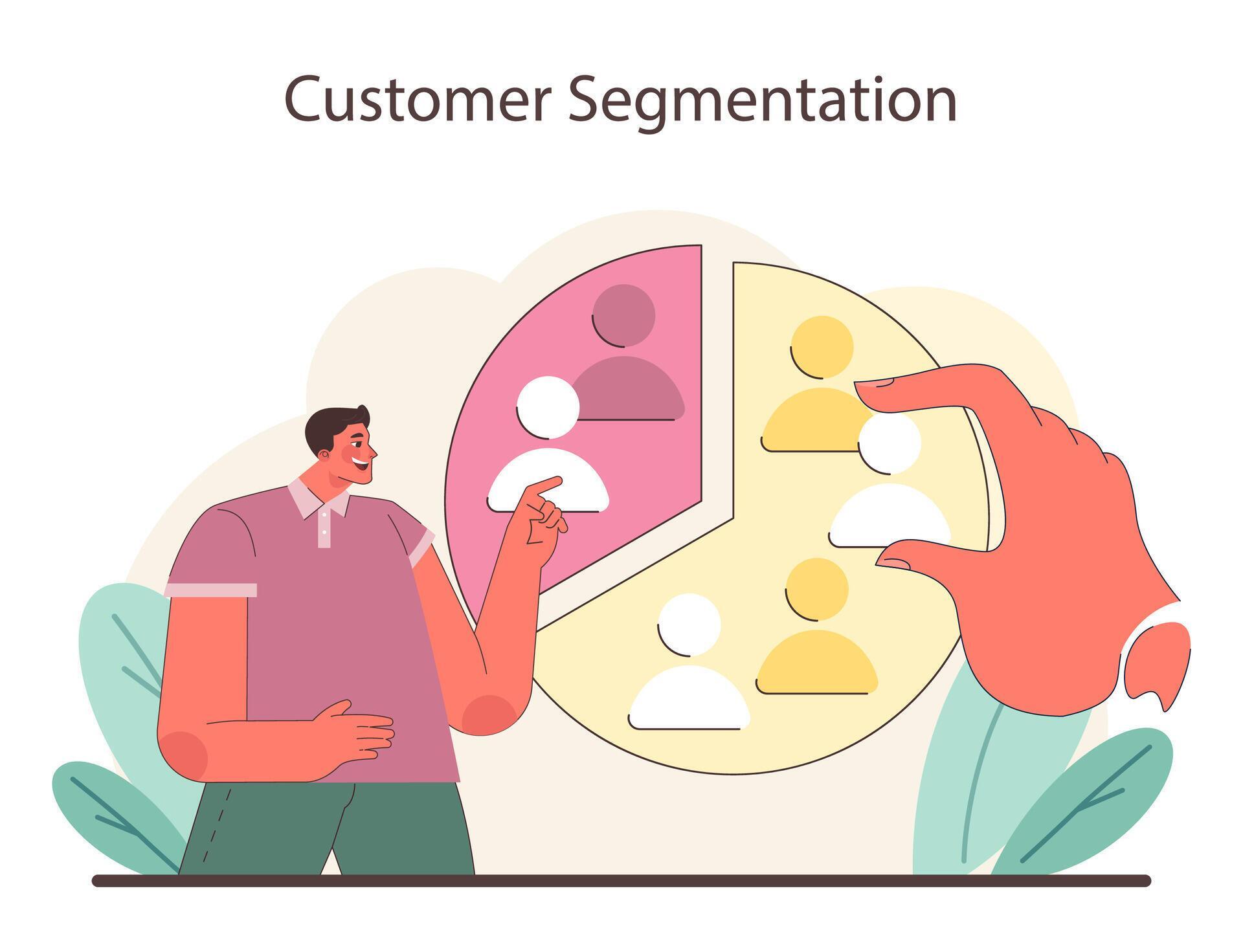 Customer Segmentation concept. A vibrant portrayal of market ...