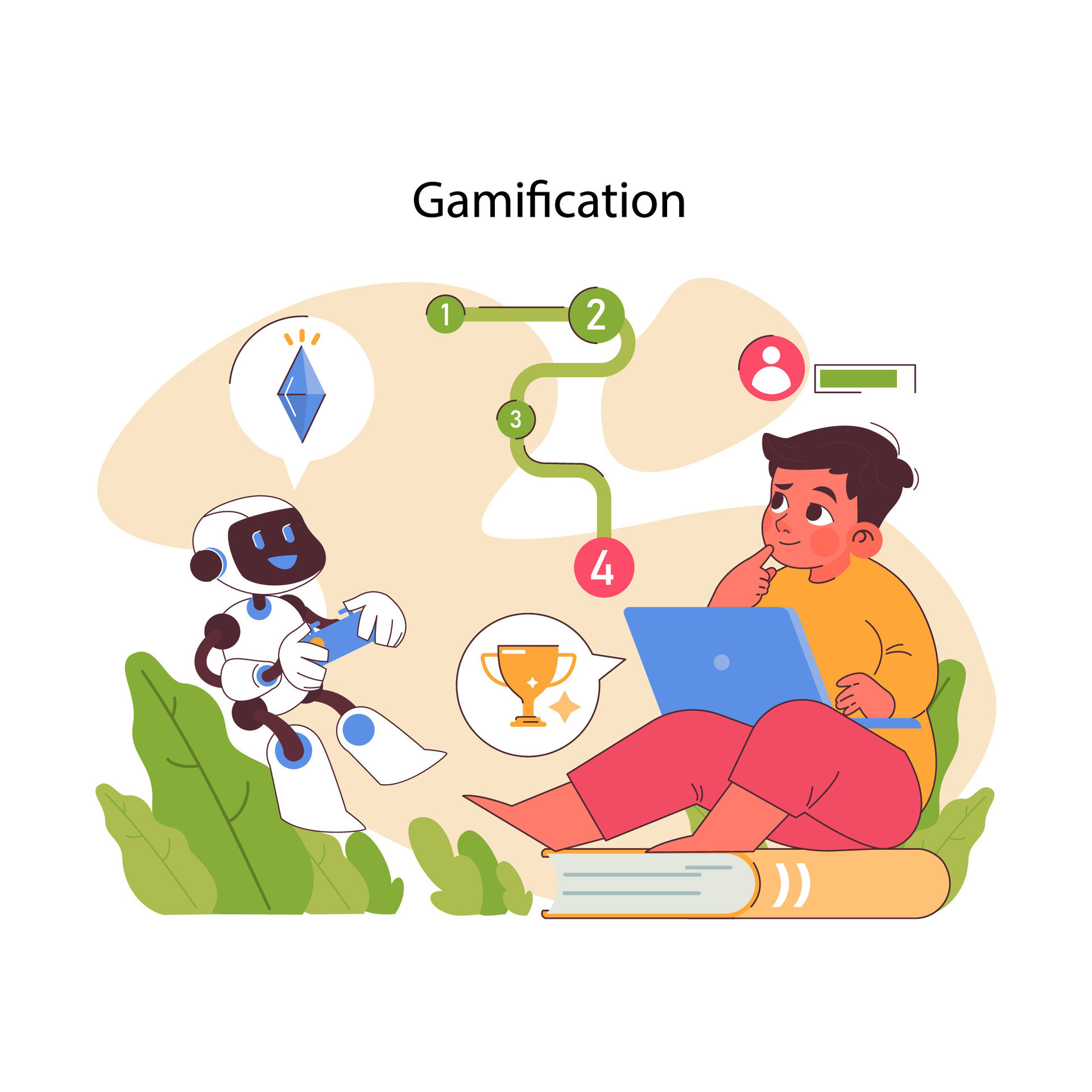 Educational gamification concept. Flat illustration 46909464 Vector Art ... Educational gamification concept. Flat illustration 46909464 Vector Art ...