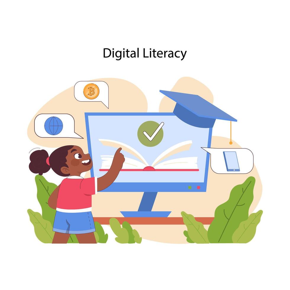Digital literacy concept. Flat illustration 46909499 Vector Art at Vecteezy Digital literacy concept. Flat illustration 46909499 Vector Art at Vecteezy