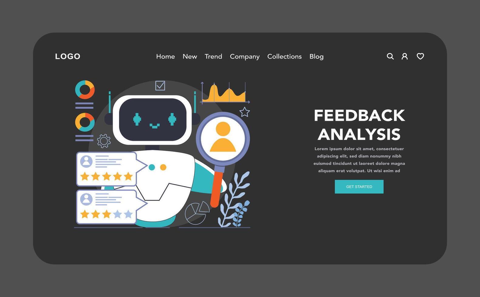 Chat Bot Dark Or Night Mode Web Or Landing Ai Powered Customer Service