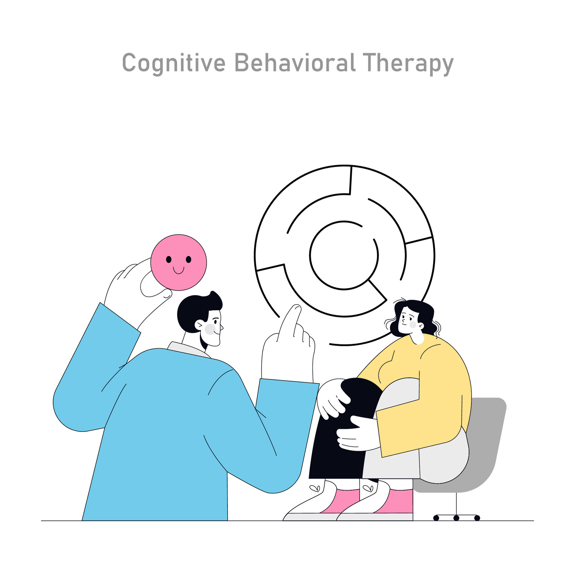 Cognitive Behavioral Therapy. Flat Illustration 46910589 Vector Art at ...