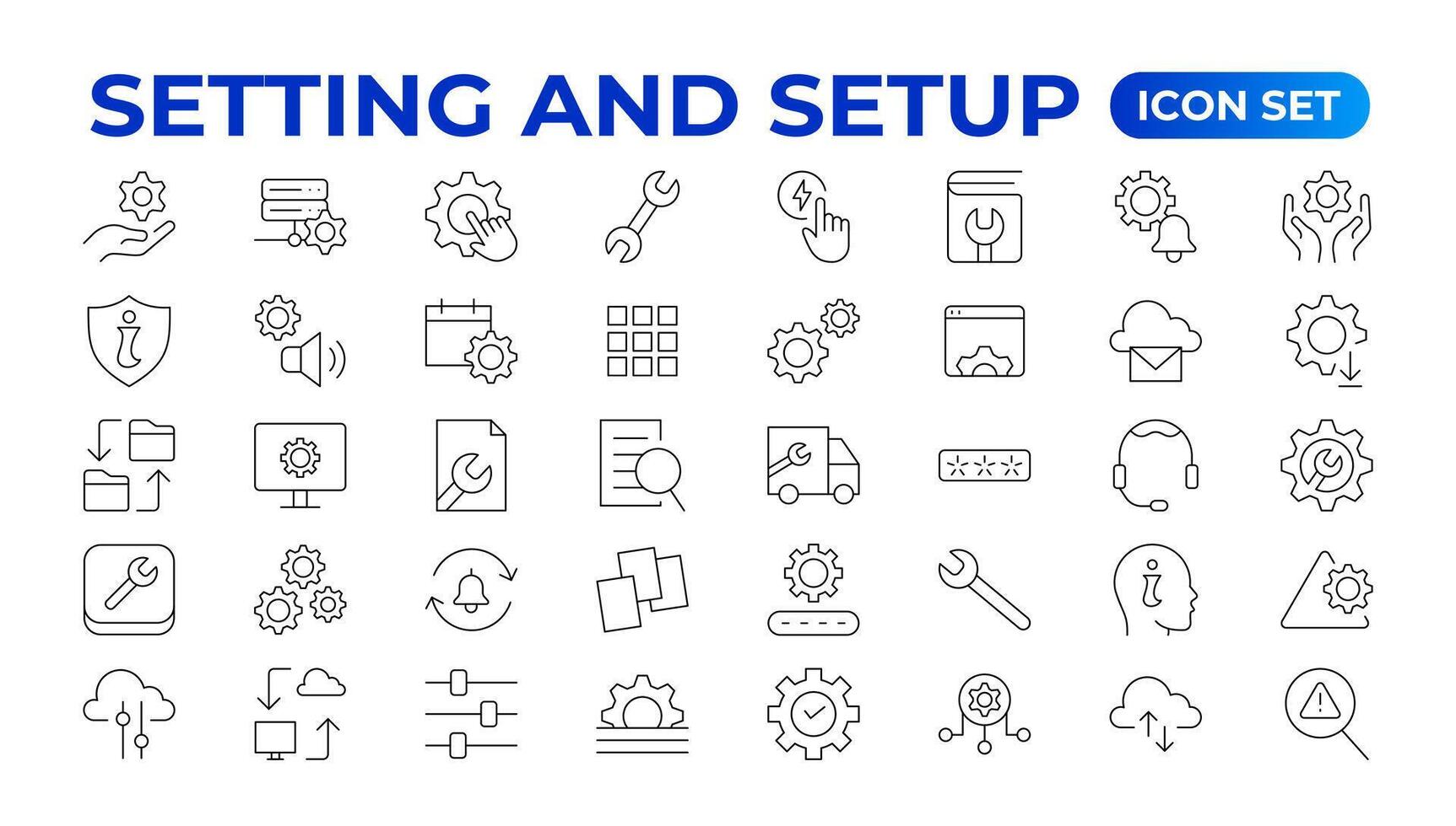 Setting And Setup Solid Icon Collection App And Website Settings Icon Set Options